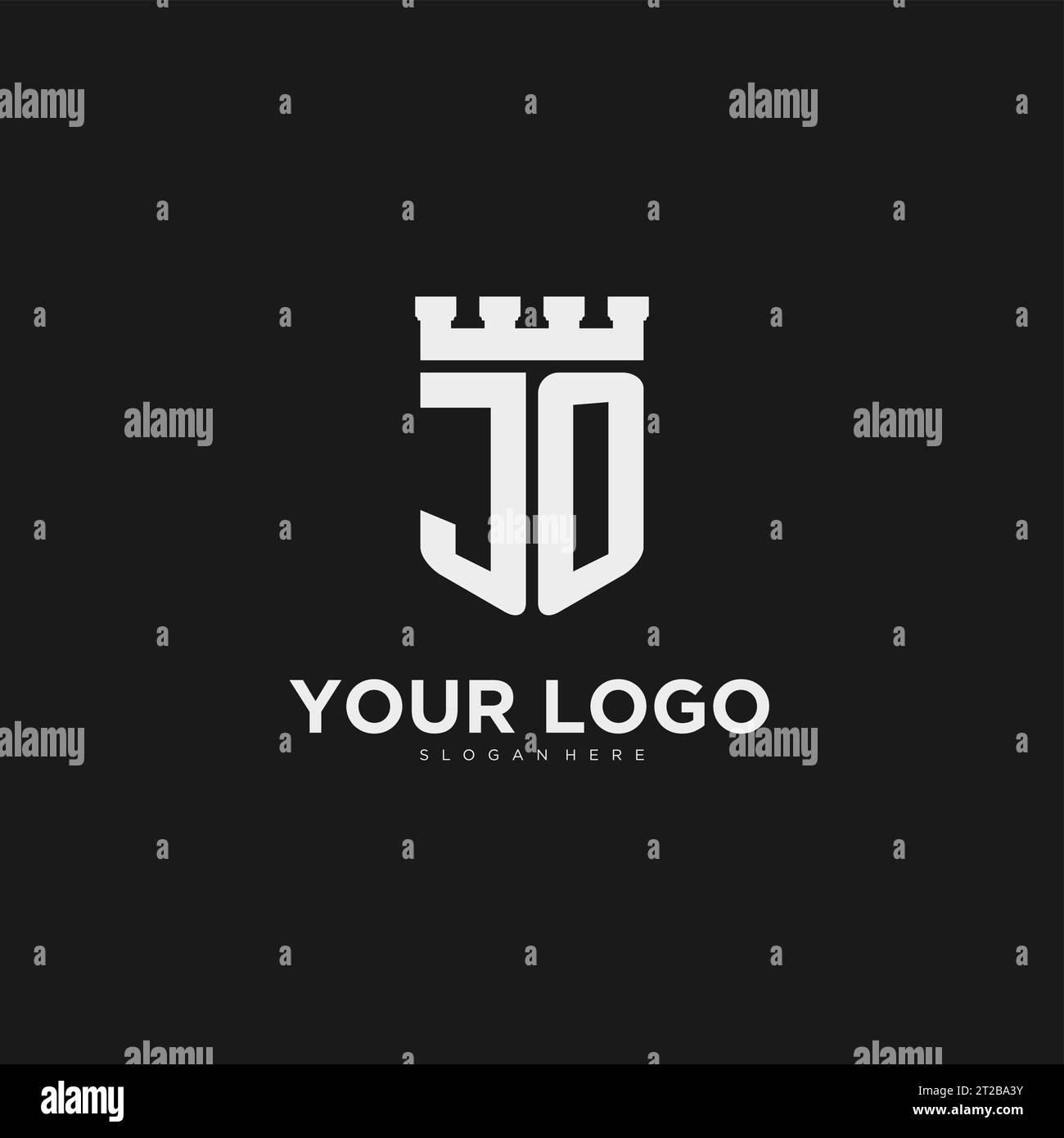 Initials JO logo monogram with shield and fortress design vector graphic Stock Vector Image ...