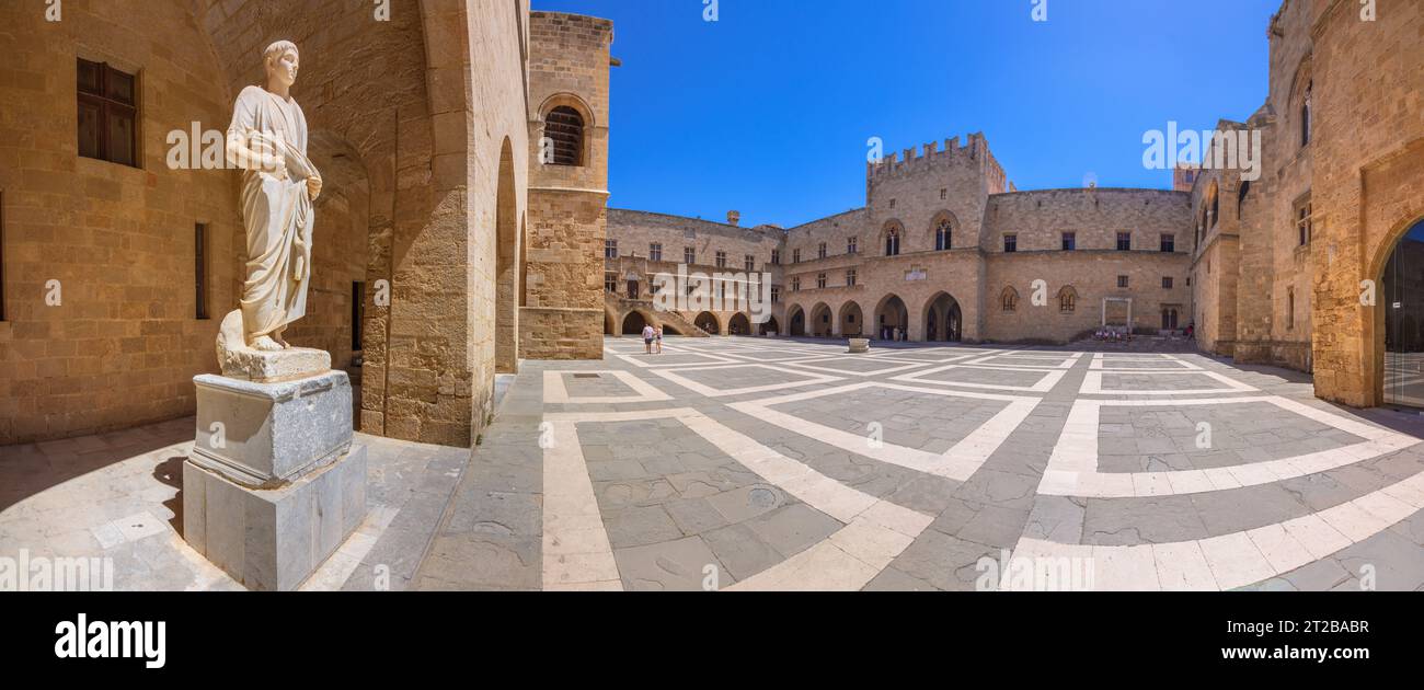 Antique architecture of old town, famous Knights Grand Master Palace ...