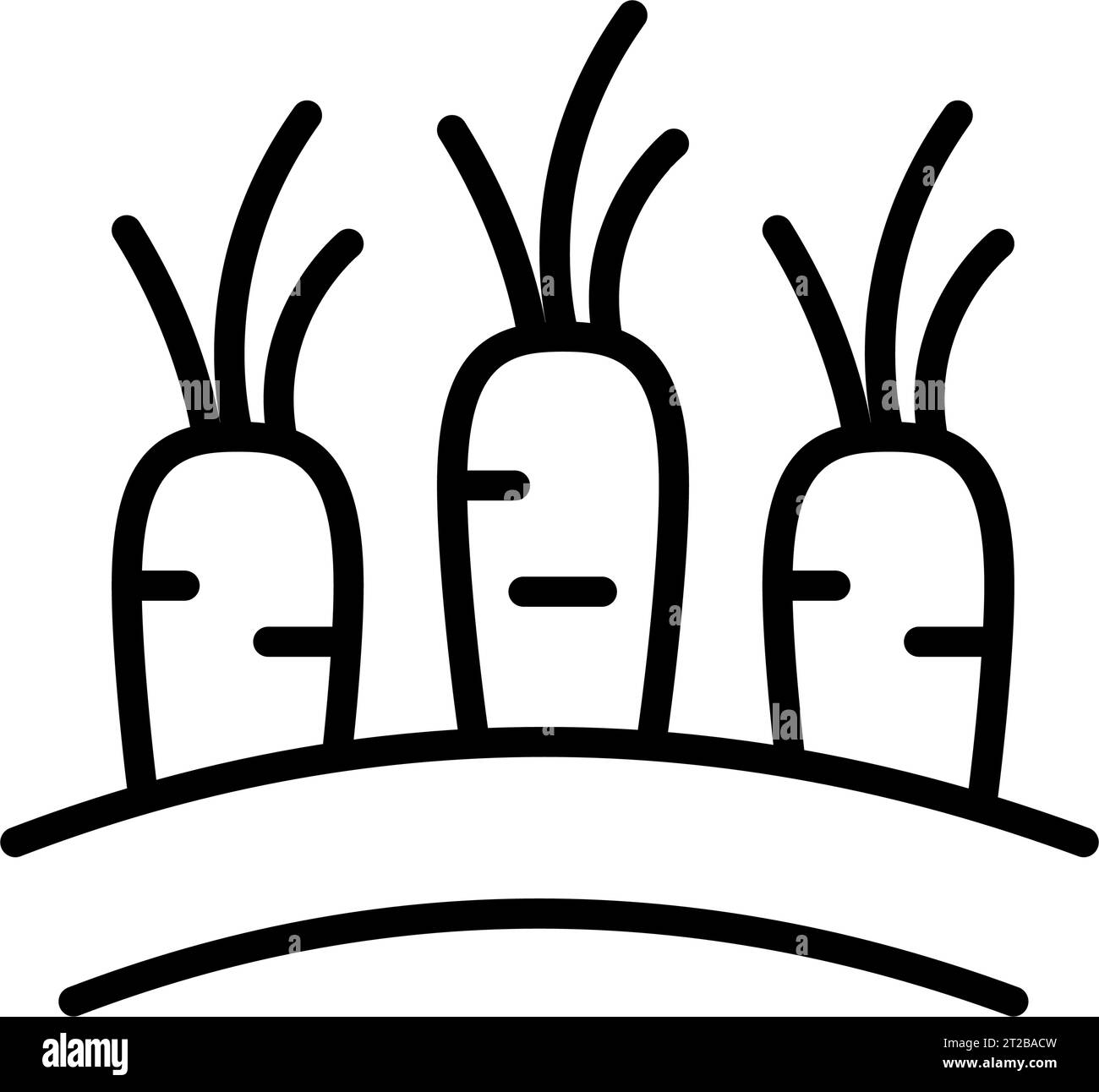 Carrots in ground line icon, farm garden concept. Carrot growing from ...