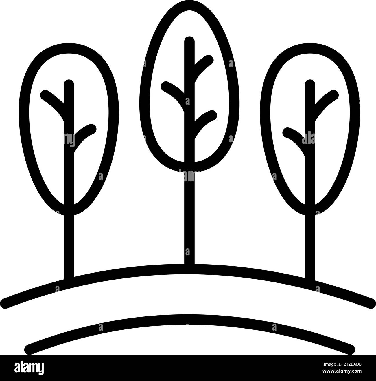 Tree line icon, outline and filled vector sign, linear and full ...