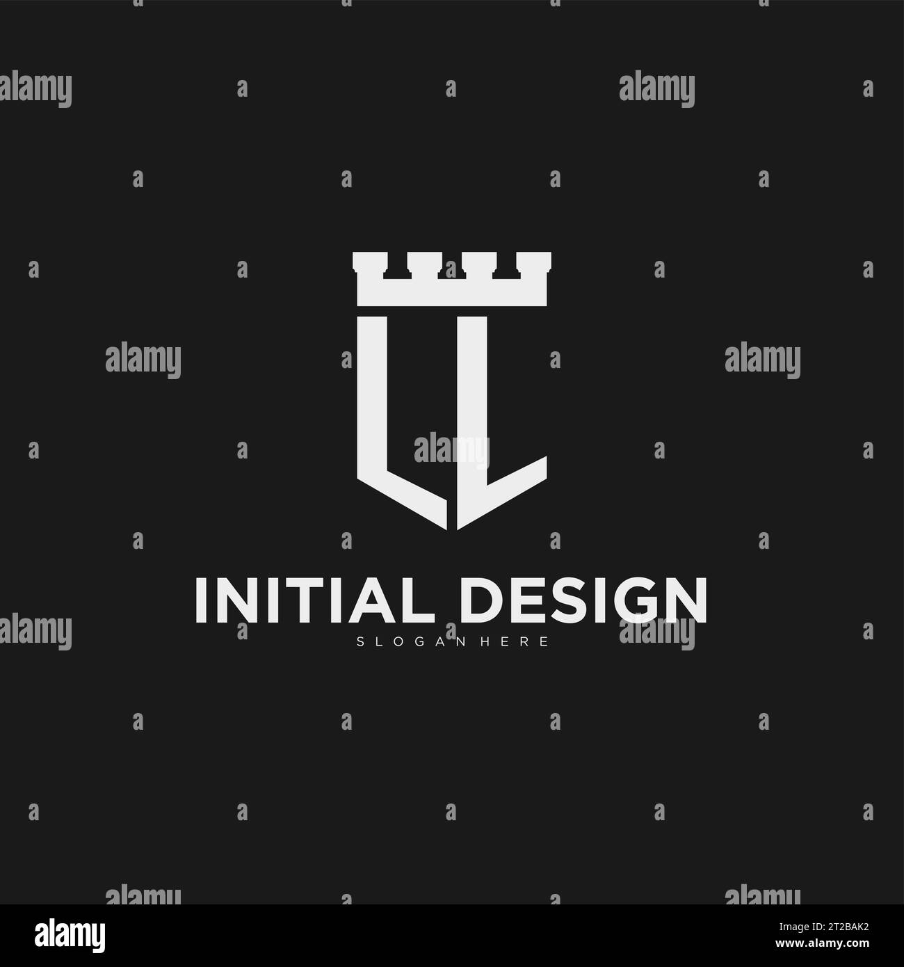 Initials LL logo monogram with shield and fortress design vector graphic Stock Vector Image ...