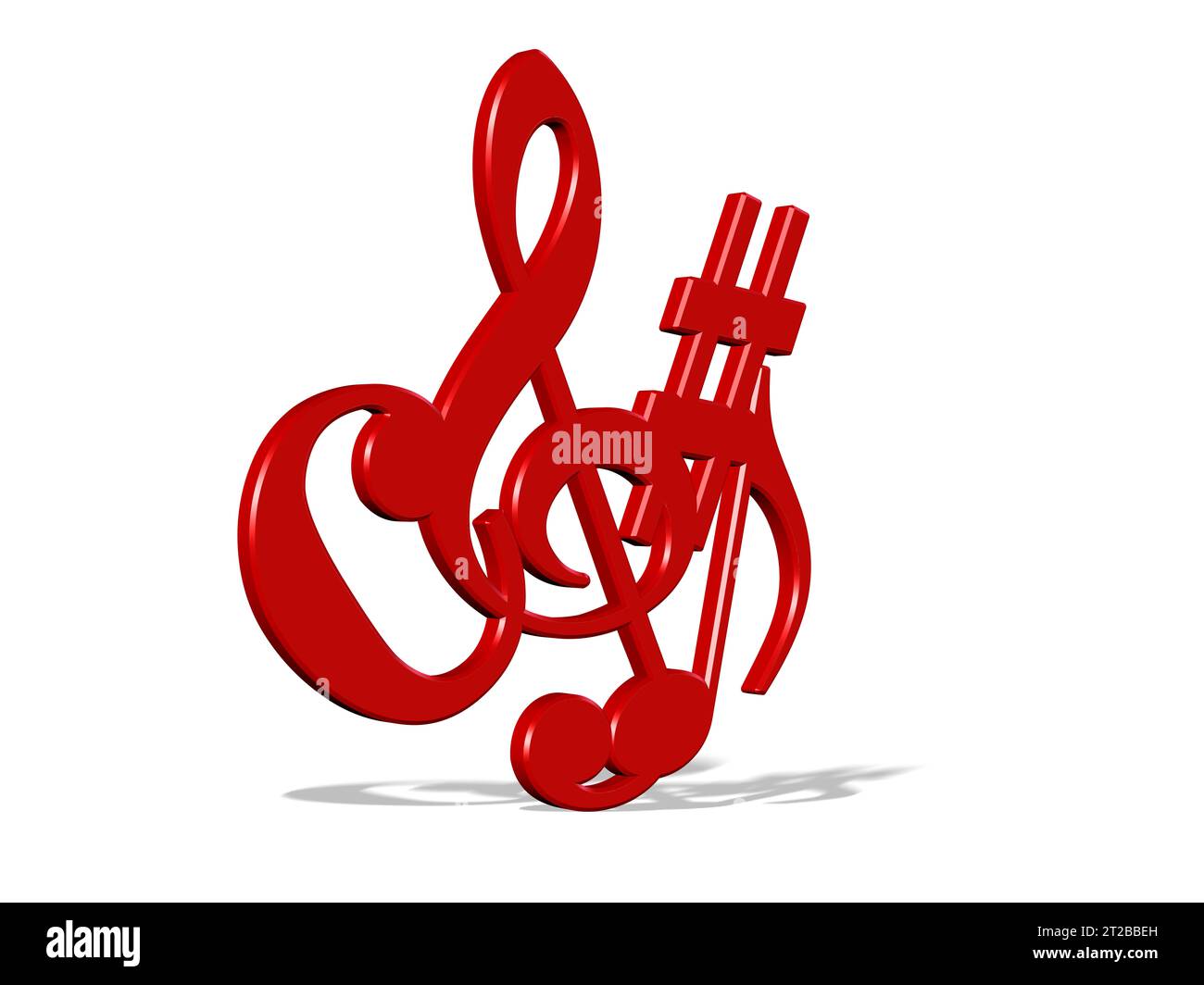 Red music signs against white background, 3D illustration Stock Photo ...