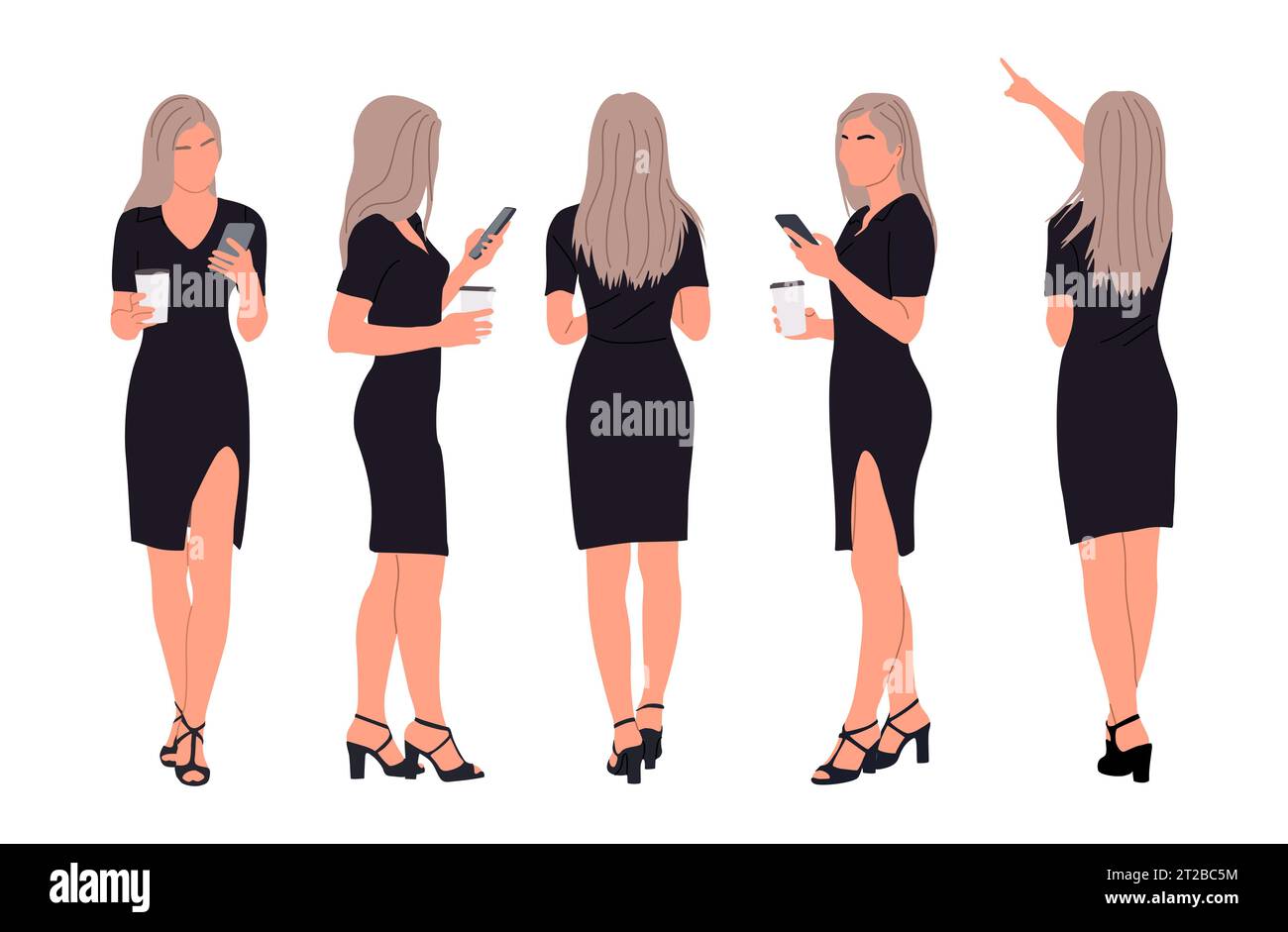 Set girl poses in Stock Vector Images - Alamy