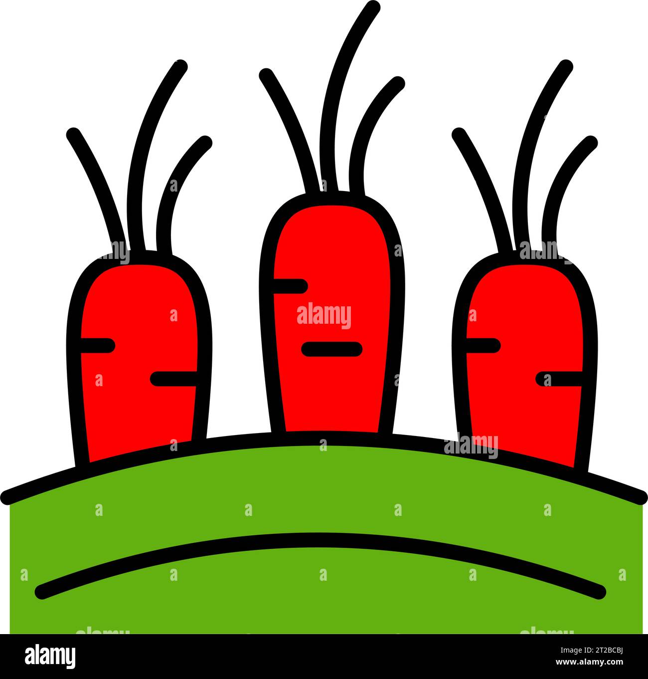 Carrots in ground color icon, farm garden concept. Carrot growing from ...