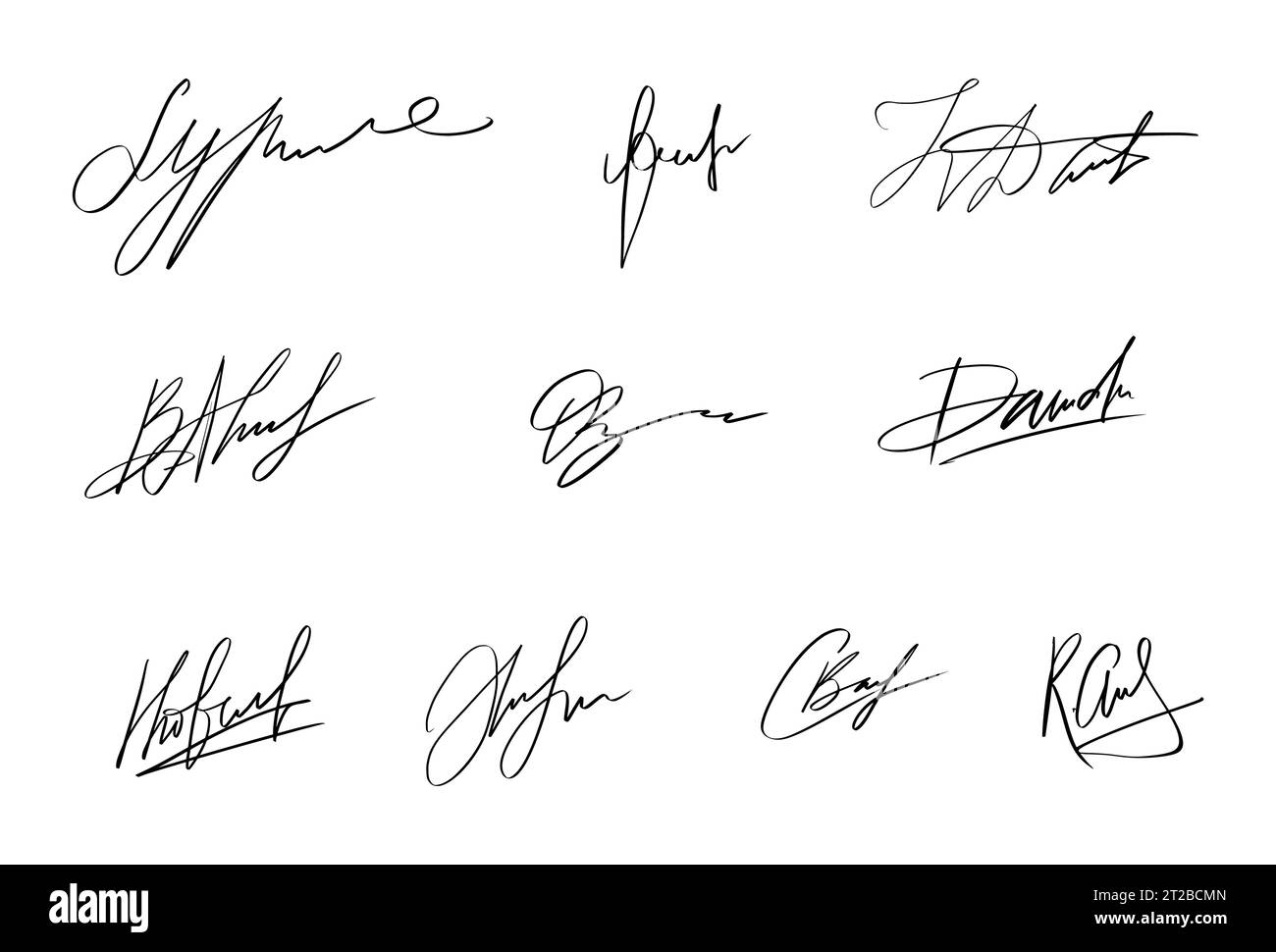 Handwriting signature autograph Black and White Stock Photos & Images ...