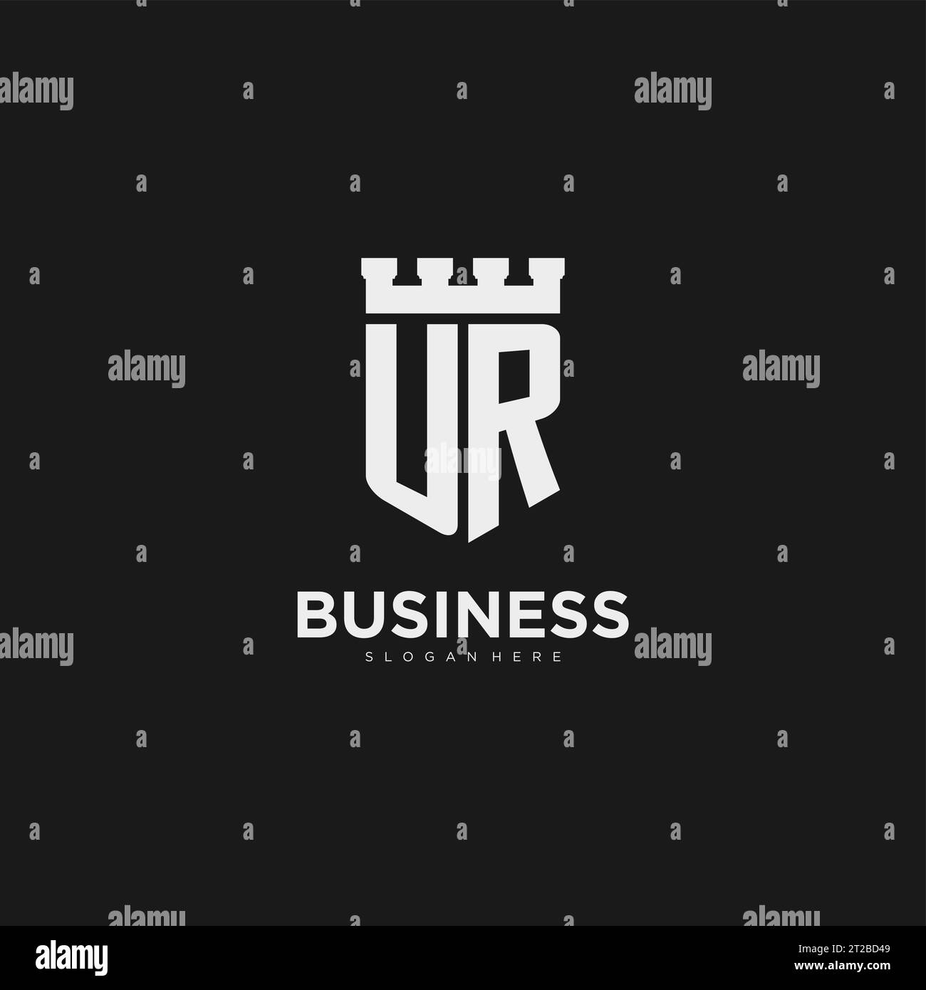 Initials UR logo monogram with shield and fortress design vector graphic Stock Vector Image ...