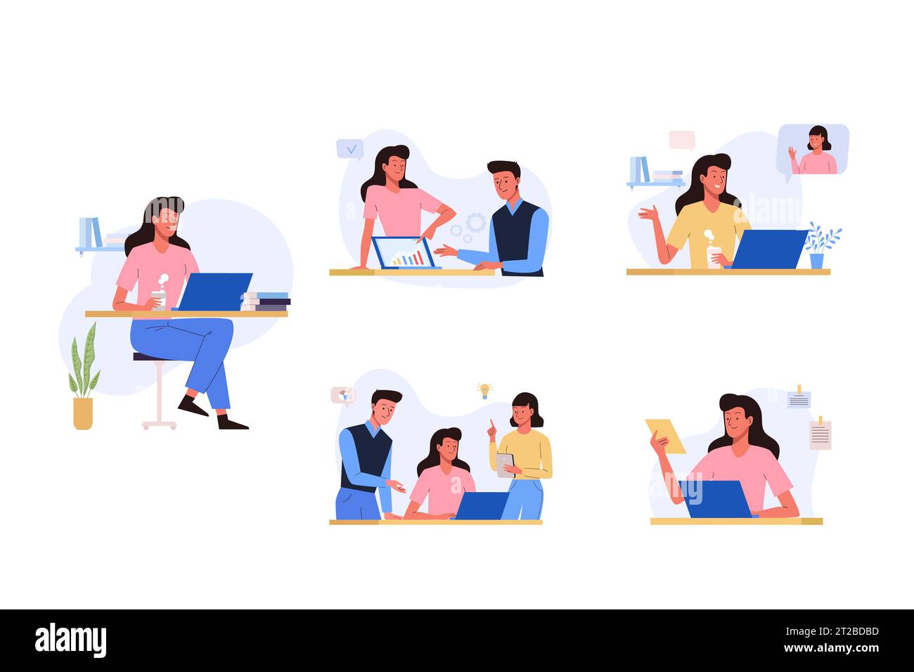 Conversation office laptop notebook Stock Vector Images - Alamy