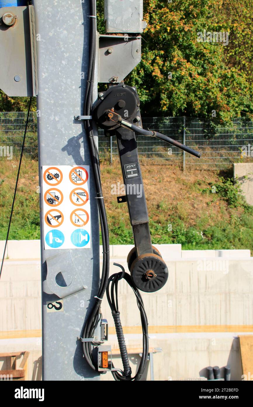 Support wheel from a mobile crane Stock Photo - Alamy