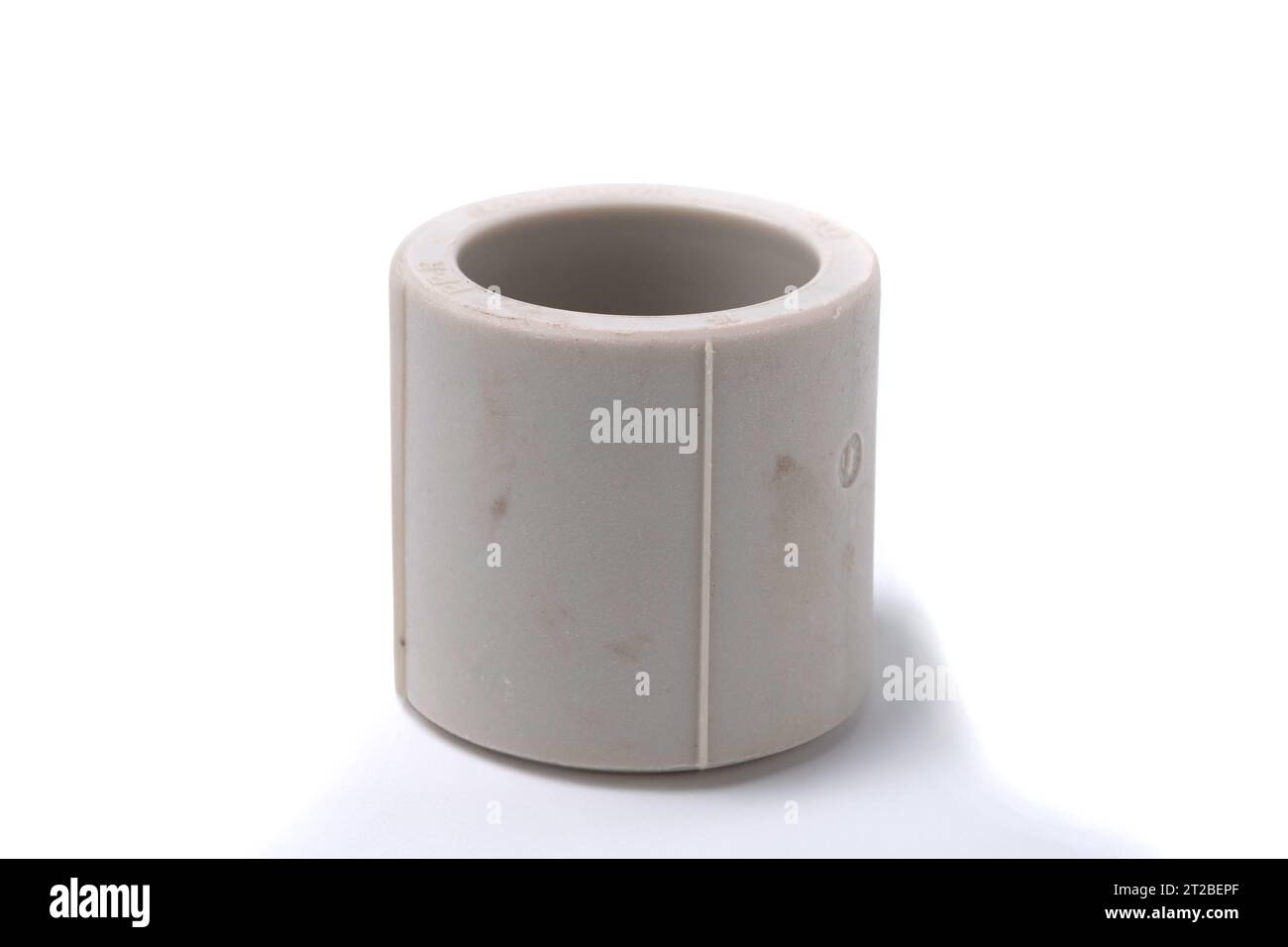 Polypropylene couplings for welding pipes on white Stock Photo - Alamy