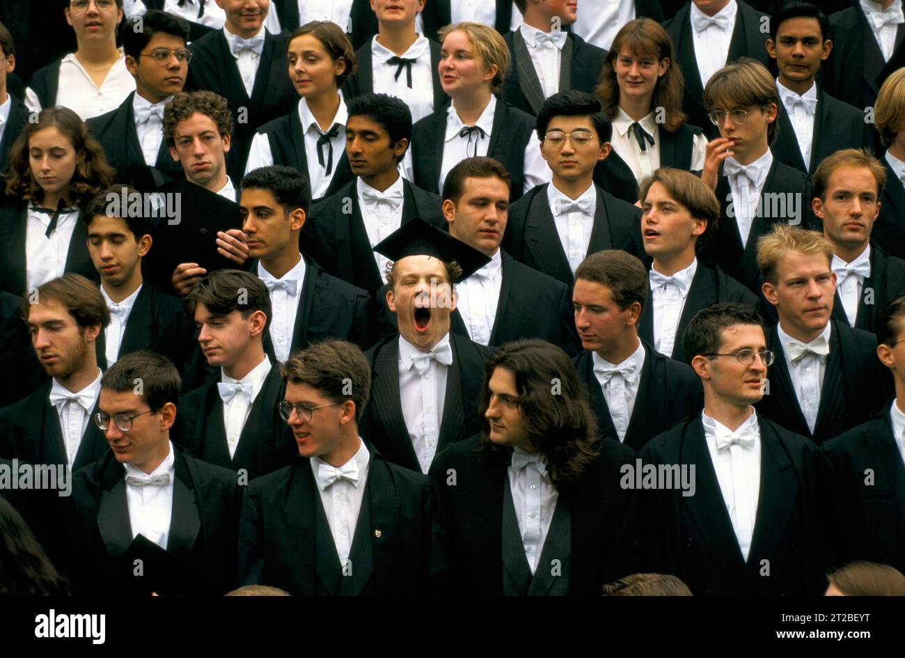 Freshers Week group photograph 1990s UK. Yawn, student with his ...