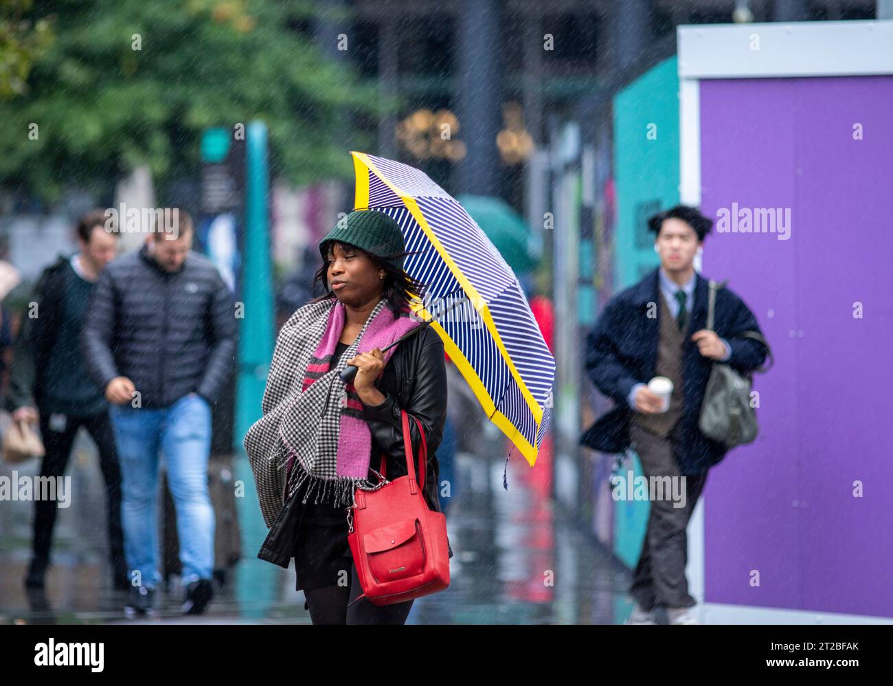 London, UK. 18th Oct, 2023. UK Weather.Kings Cross,London, UK. Windy ...