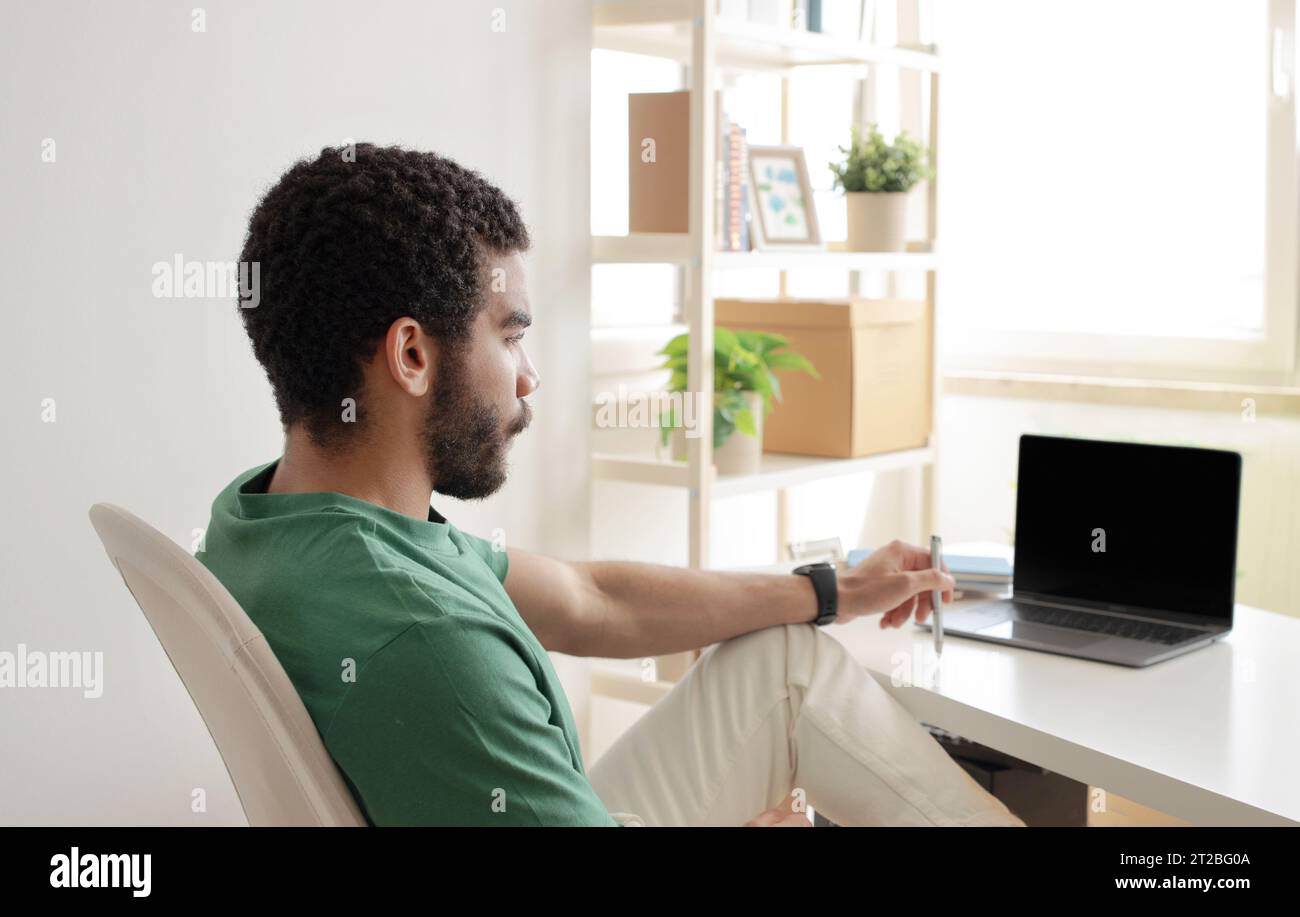 Video pensive focused mixed race hi-res stock photography and images ...