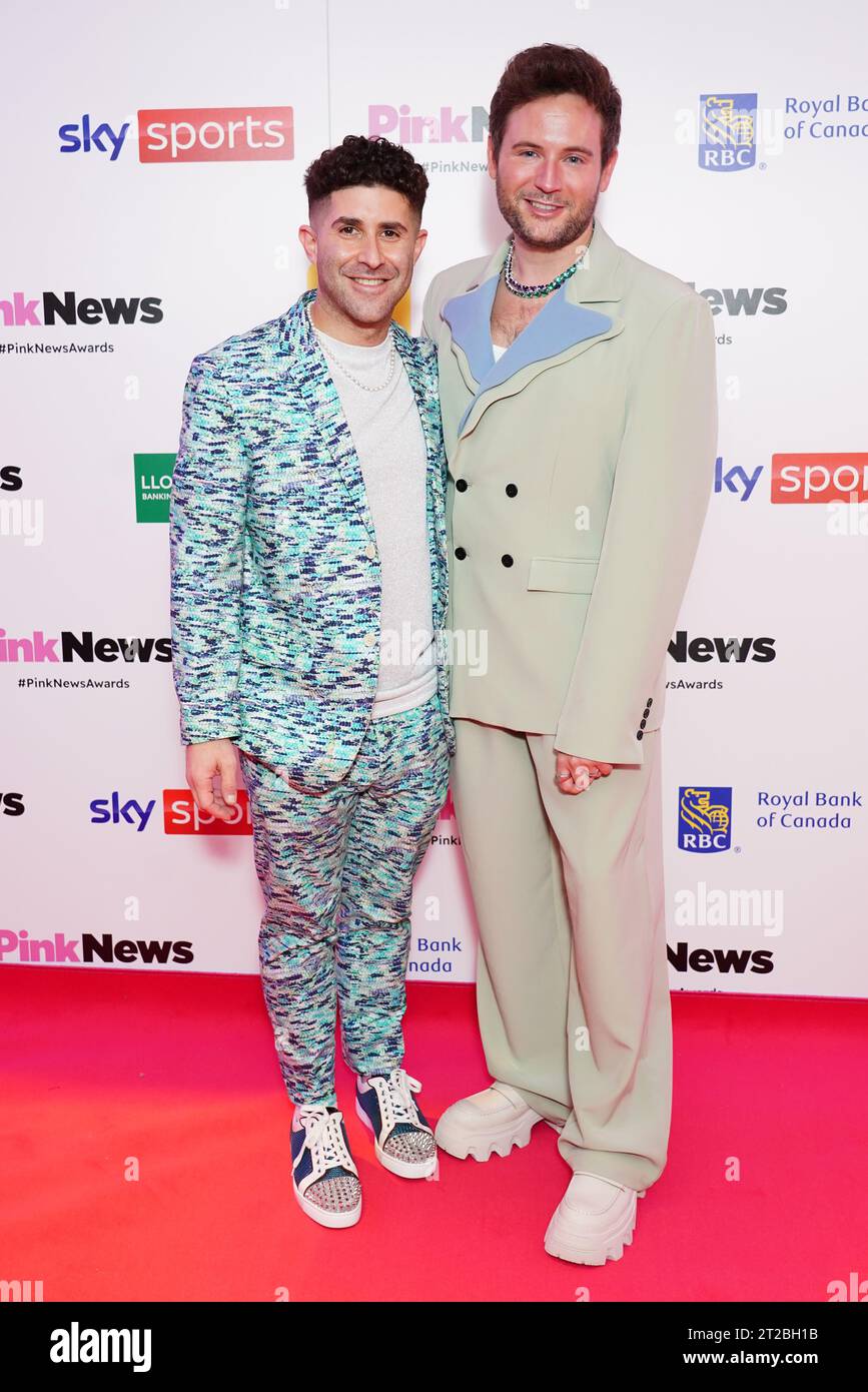 Founder and CEO of PinkNews Benjamin Cohen and his husband Anthony James attending the PinkNews ...