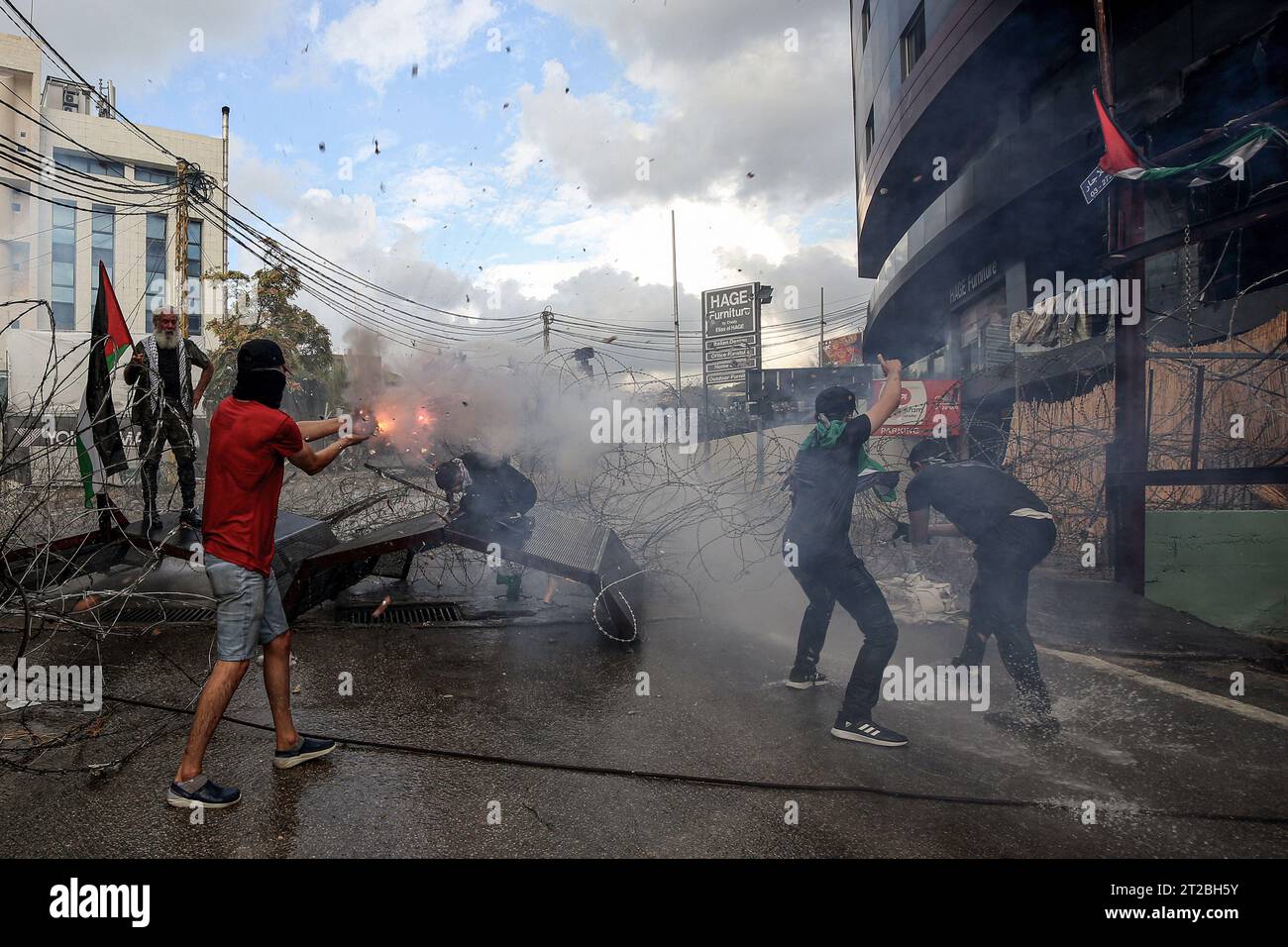 Beit Awkar, Lebanon. 18th Oct, 2023. Lebanese and Palestinian ...
