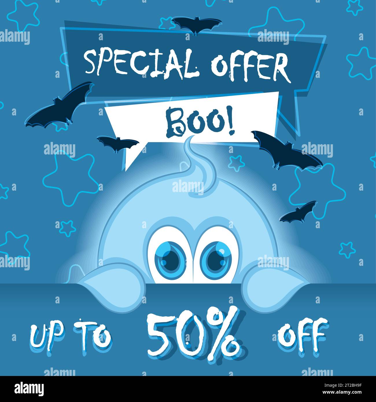 Halloween special offer background with cute ghost Vector Stock Vector ...