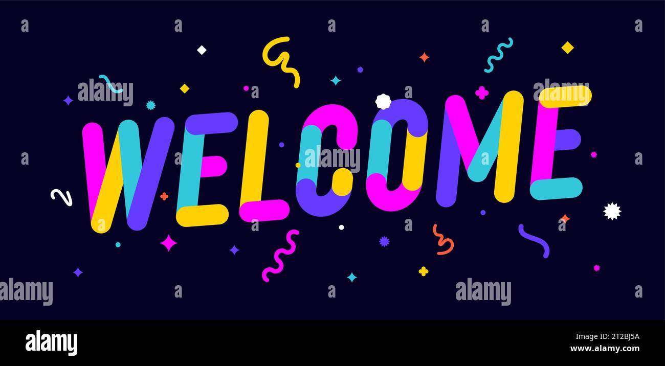 Welcome. Greeting card Welcome, Hello, Hi, banner, poster and sticker ...