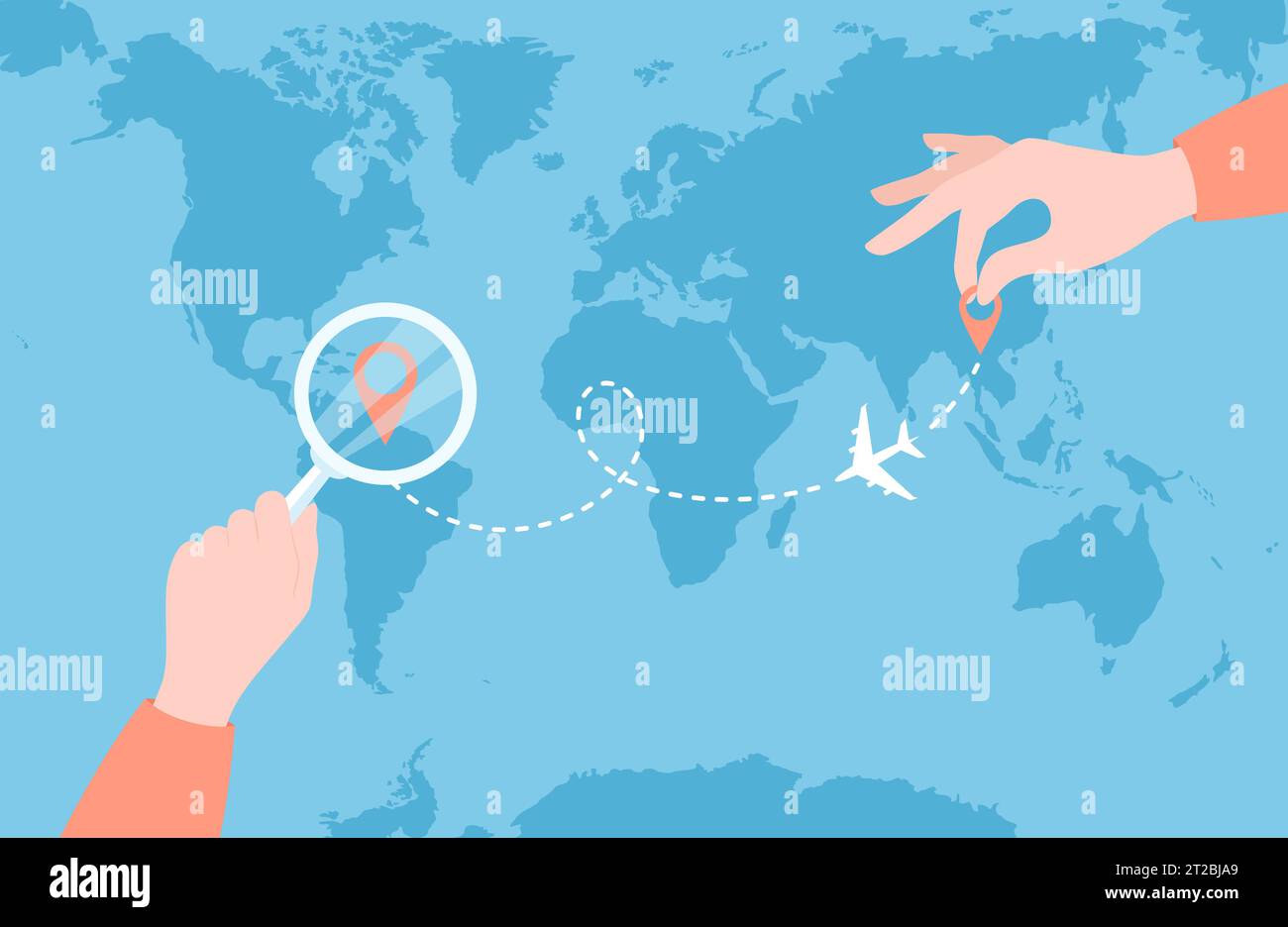 Magnifying glass line blue Stock Vector Images - Alamy