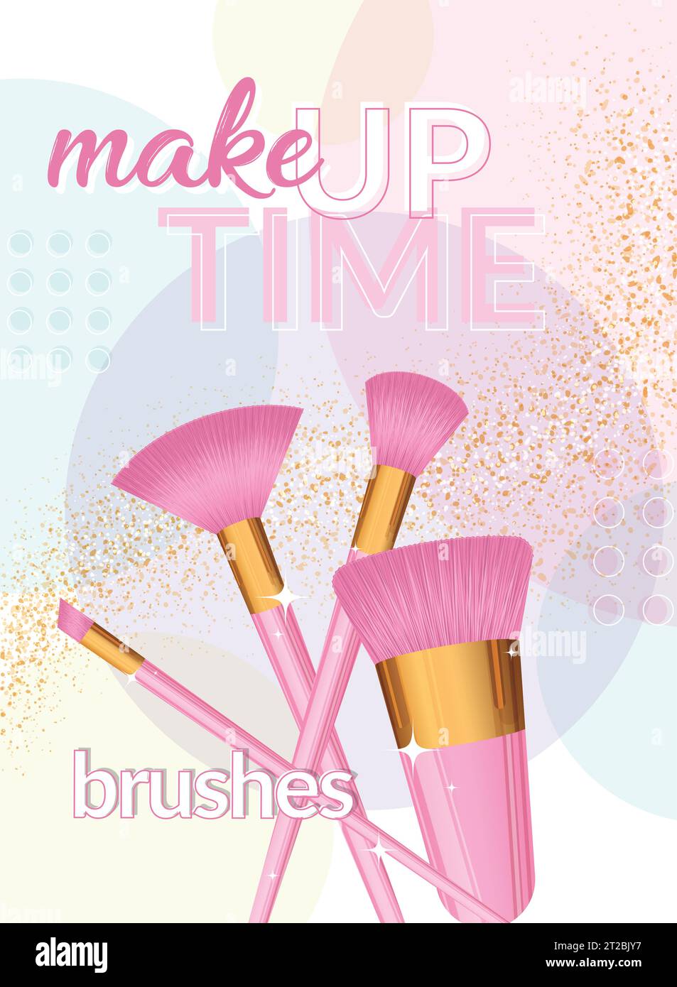 Makeup time poster with makeup brushes Vector Stock Vector Image & Art ...