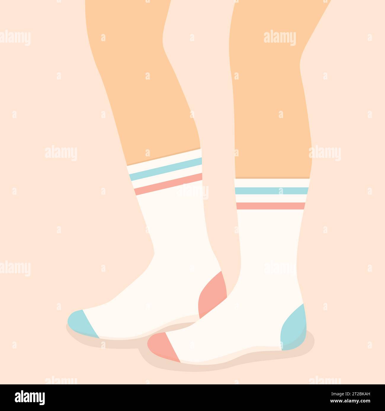 legs wearing long socks- vector illustration Stock Vector Image & Art ...