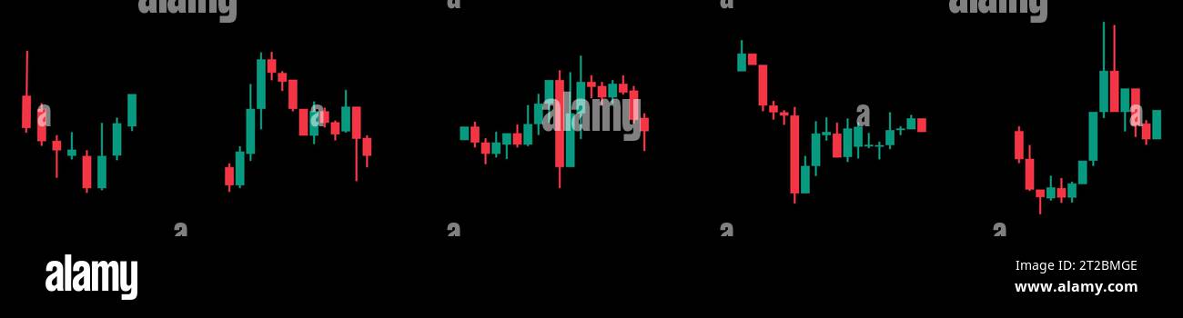 Collection of part of candlestick trading graph. Vector illustration ...