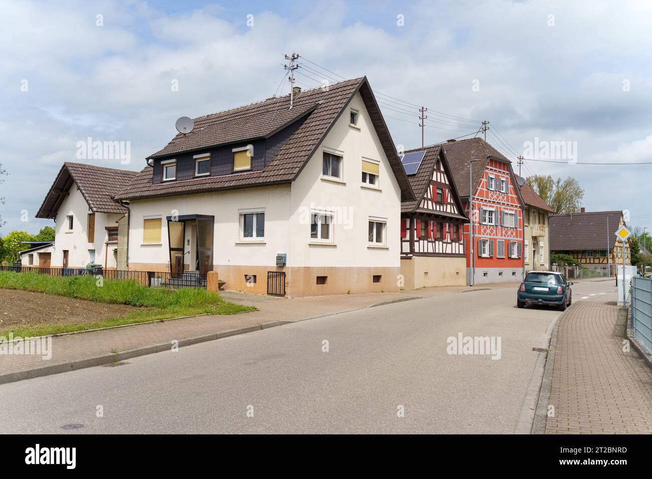 Traditional architecture of German village houses Stock Photo - Alamy