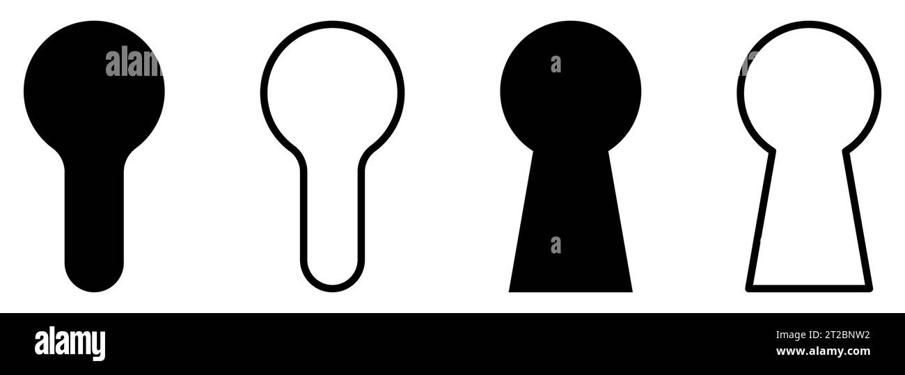 Keyhole icons. Door key hole icons. Vector illustration isolated on ...