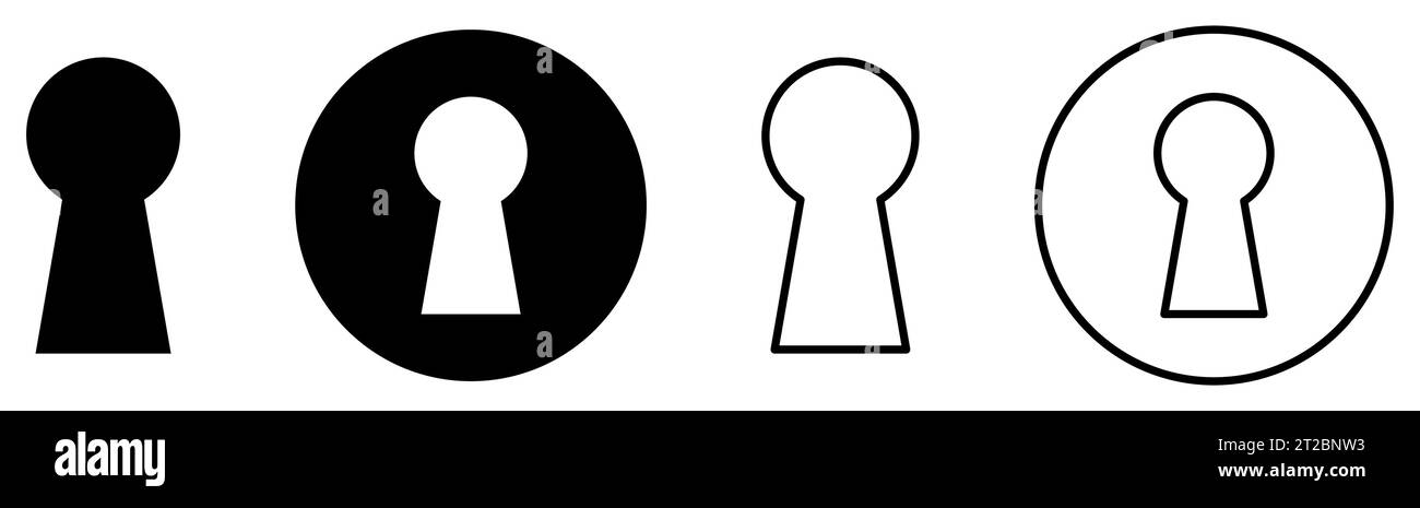 Keyhole icon set. Door key hole icon. Vector illustration isolated on white background Stock ...