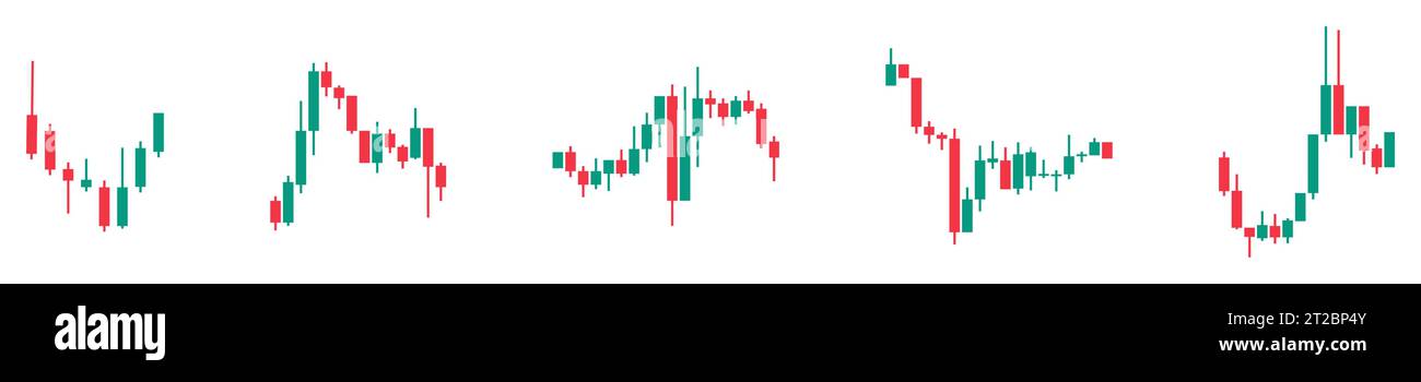 Set of part of candlestick trading graph. Vector illustration isolated ...
