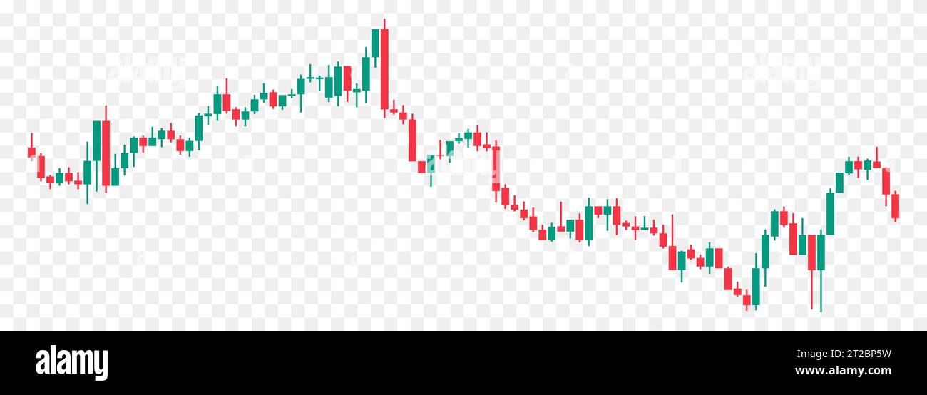 Stock market candlestick chart. Green and red japanese candle bars ...