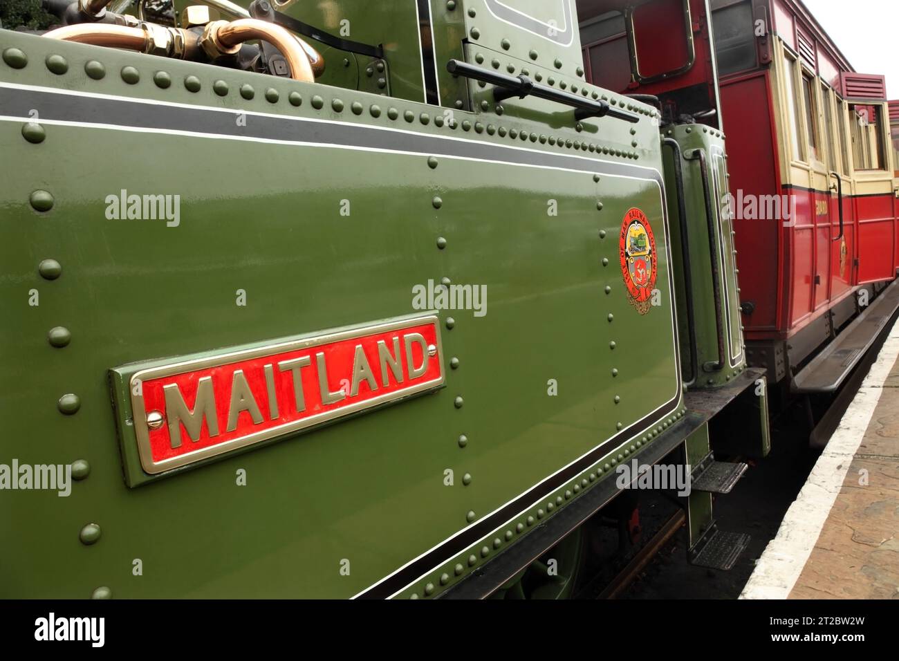 Steam locomotive no. 11 "Maitland" at Douglas station on the Isle of ...