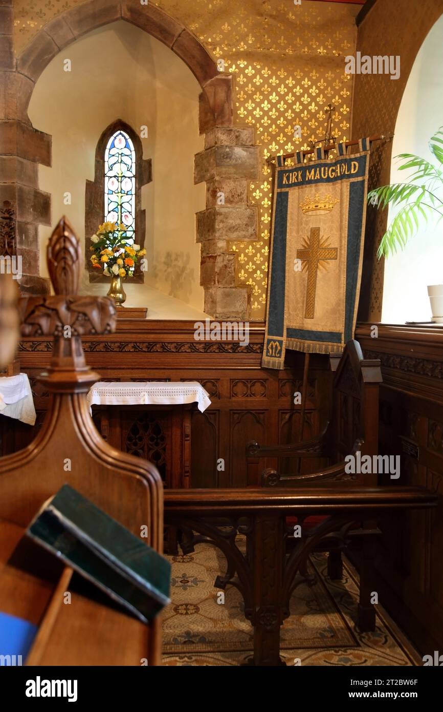 Kirk Maughold Church and graveyard, Maughold, Isle of Man Stock Photo ...