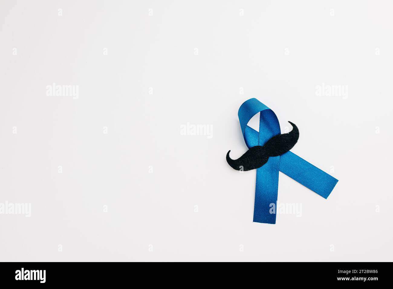 Prostate Cancer Awareness Month, Blue Ribbon with mustache Stock Photo ...