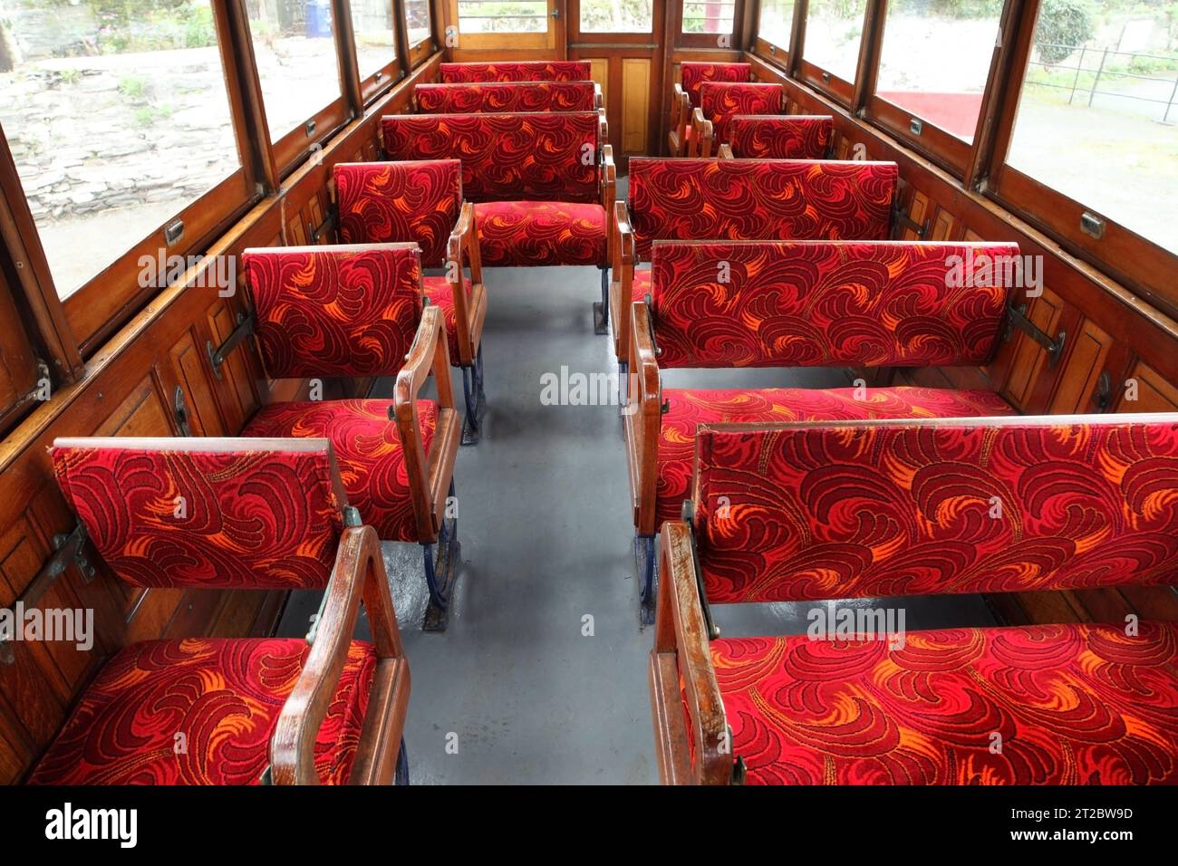 Interior of Manx Electric Railway carriage, Isle of Man Stock Photo - Alamy