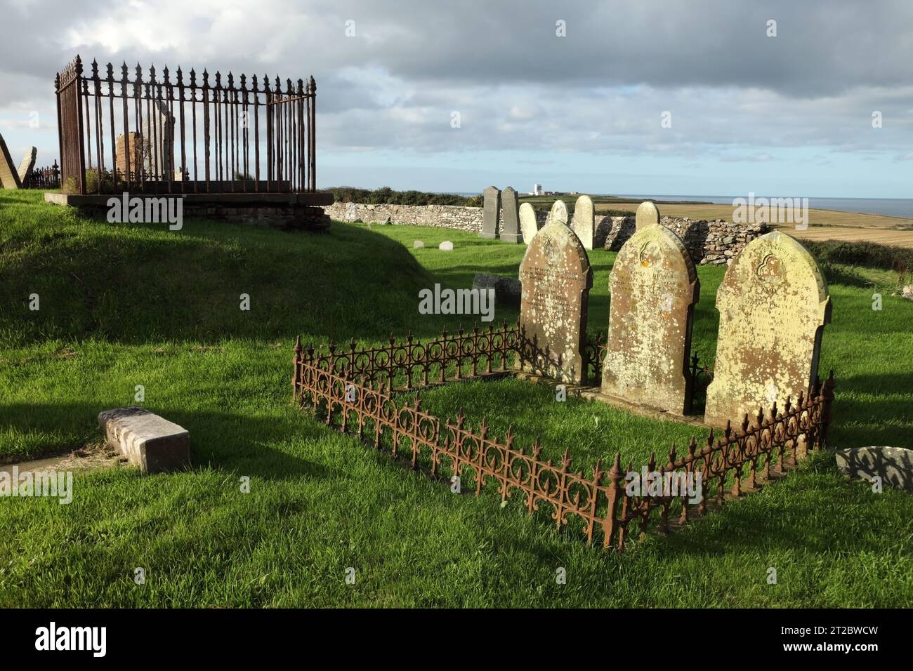 Gravestones at St Patrick's Church, Jurby, Isle of Man Stock Photo - Alamy