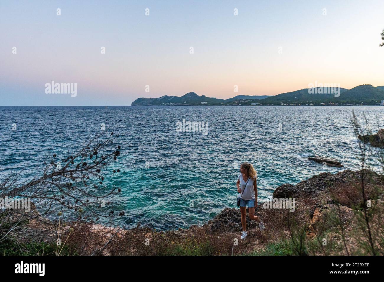 The beautiful coast with the turquoise water of the Mediterranean Sea ...