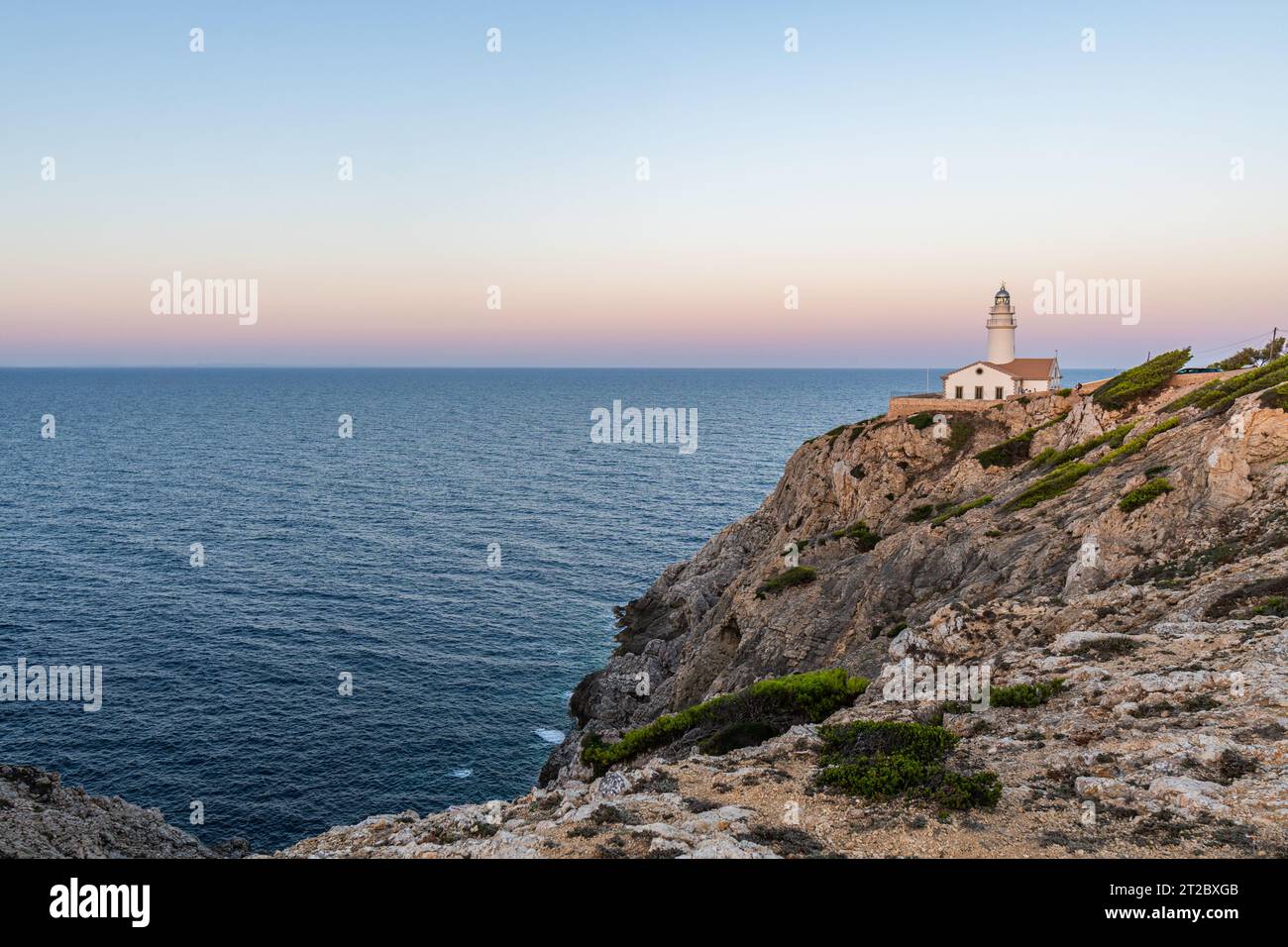 Capdepera Lighthouse at the beautiful coast with the Mediterranean Sea ...