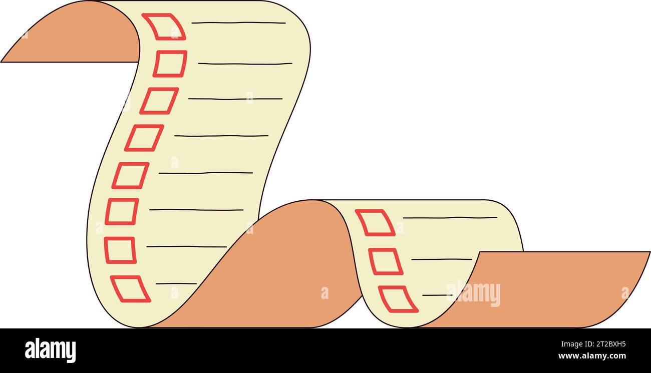 Document long paper page, endless to do checklist many checkbox Stock ...