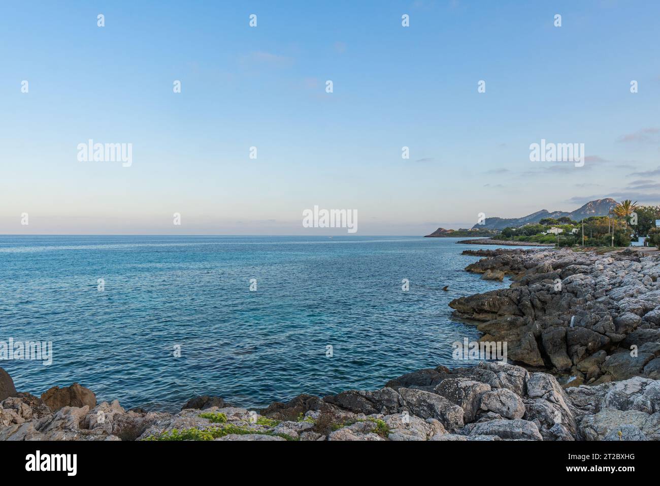 The beautiful coast with the turquoise water of the Mediterranean Sea ...