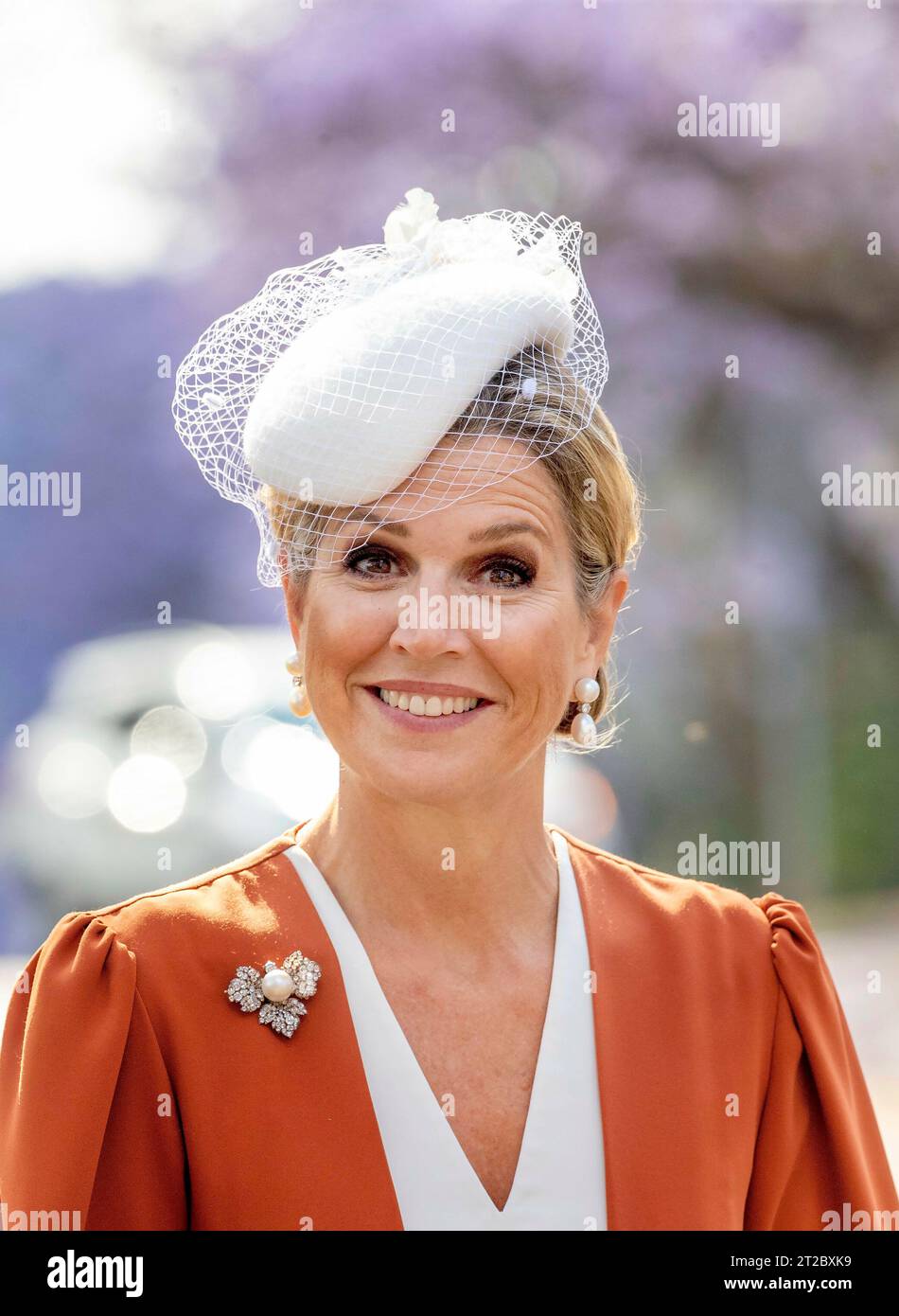 Queen Maxima of The Netherlands at the Jacaranda trees in Pretoria, on ...