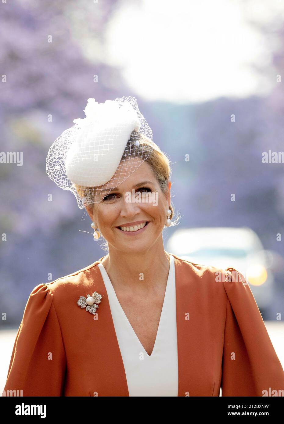 Queen Maxima of The Netherlands at the Jacaranda trees in Pretoria, on ...
