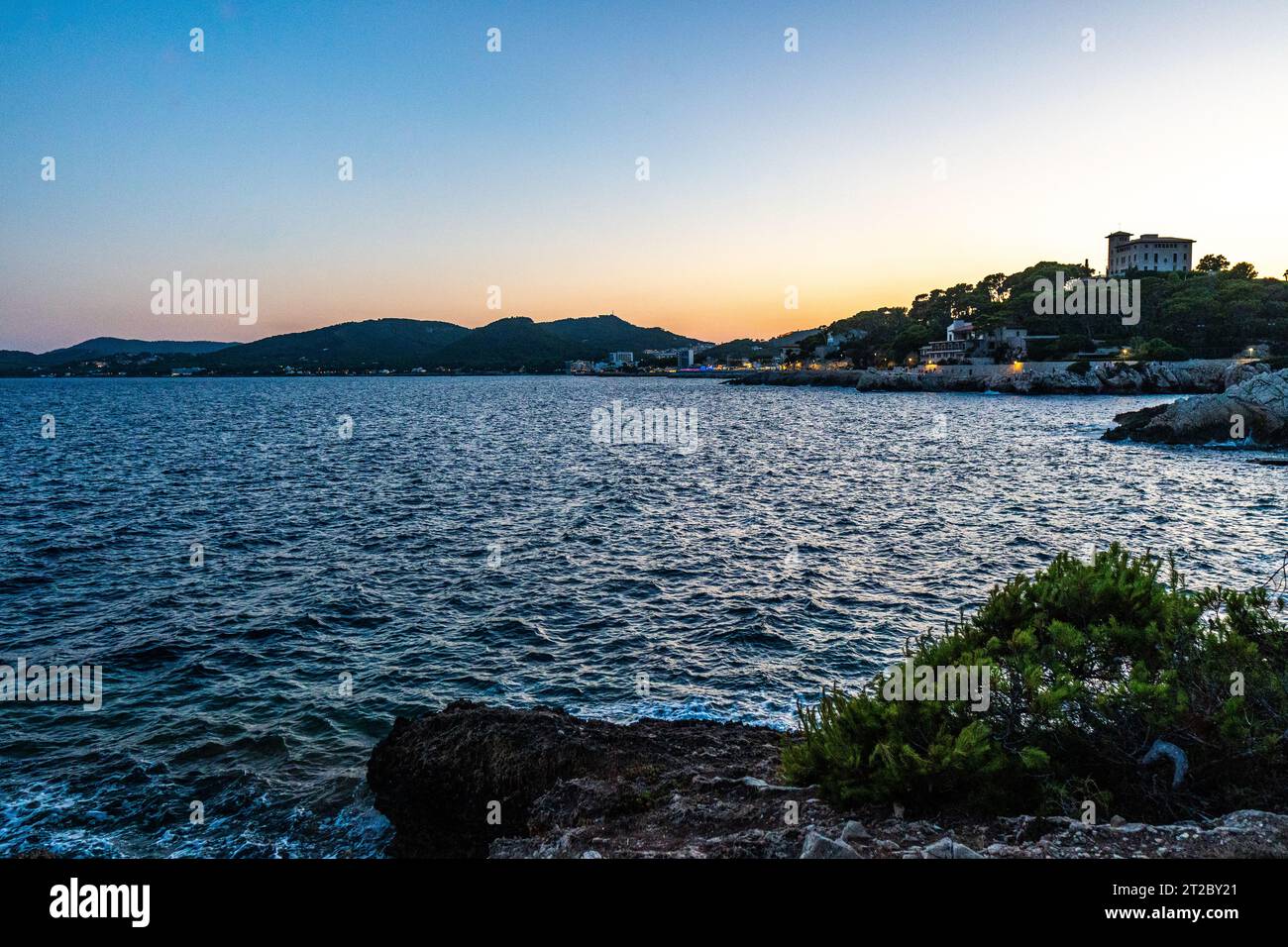 The beautiful coast with the turquoise water of the Mediterranean Sea ...