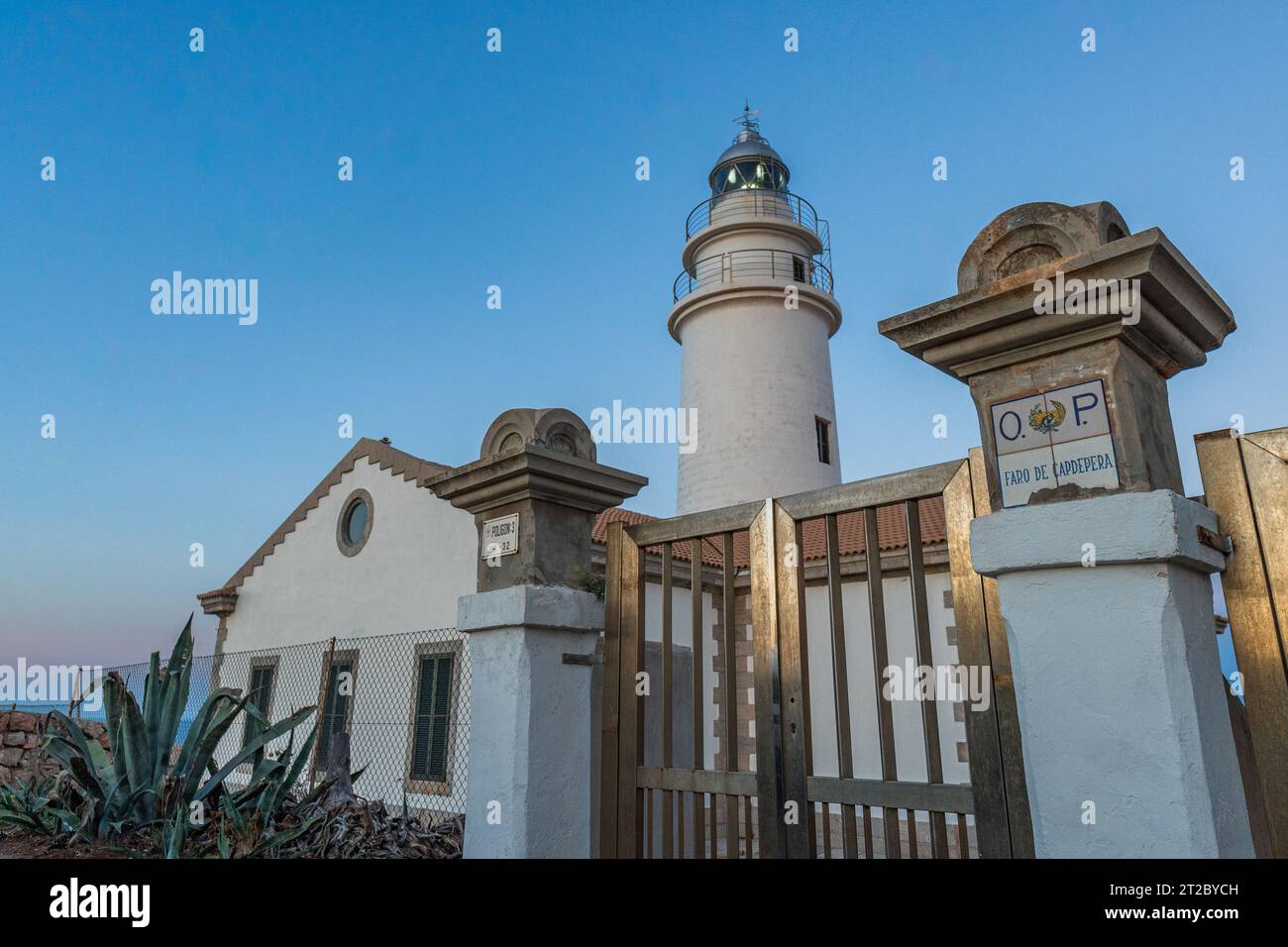 Capdepera Lighthouse at the beautiful coast with the Mediterranean Sea ...