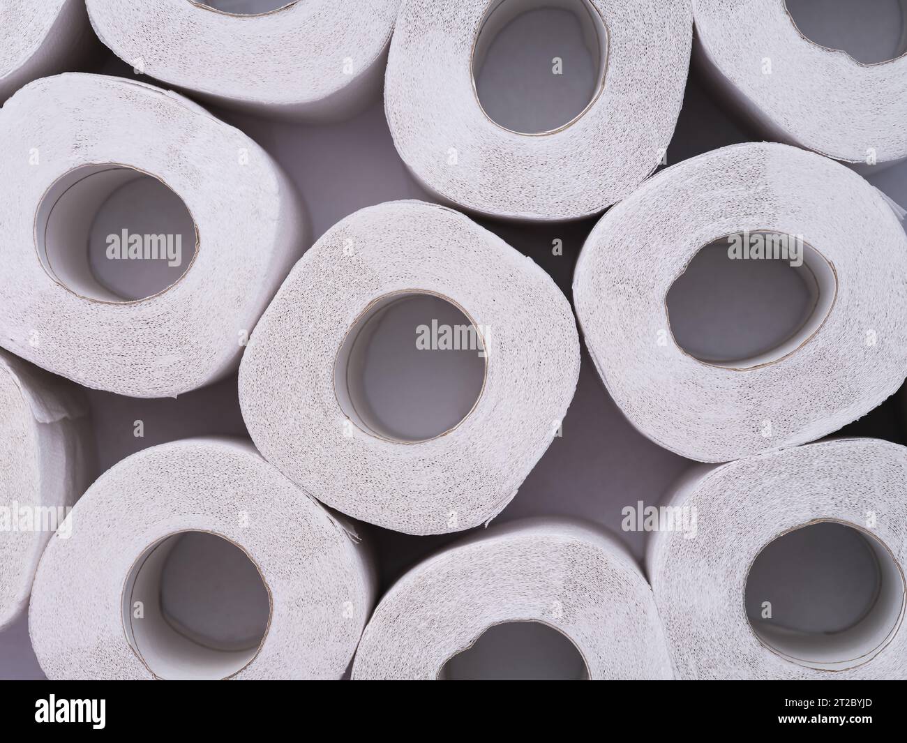 White toilet paper rolls background. Top view Stock Photo - Alamy