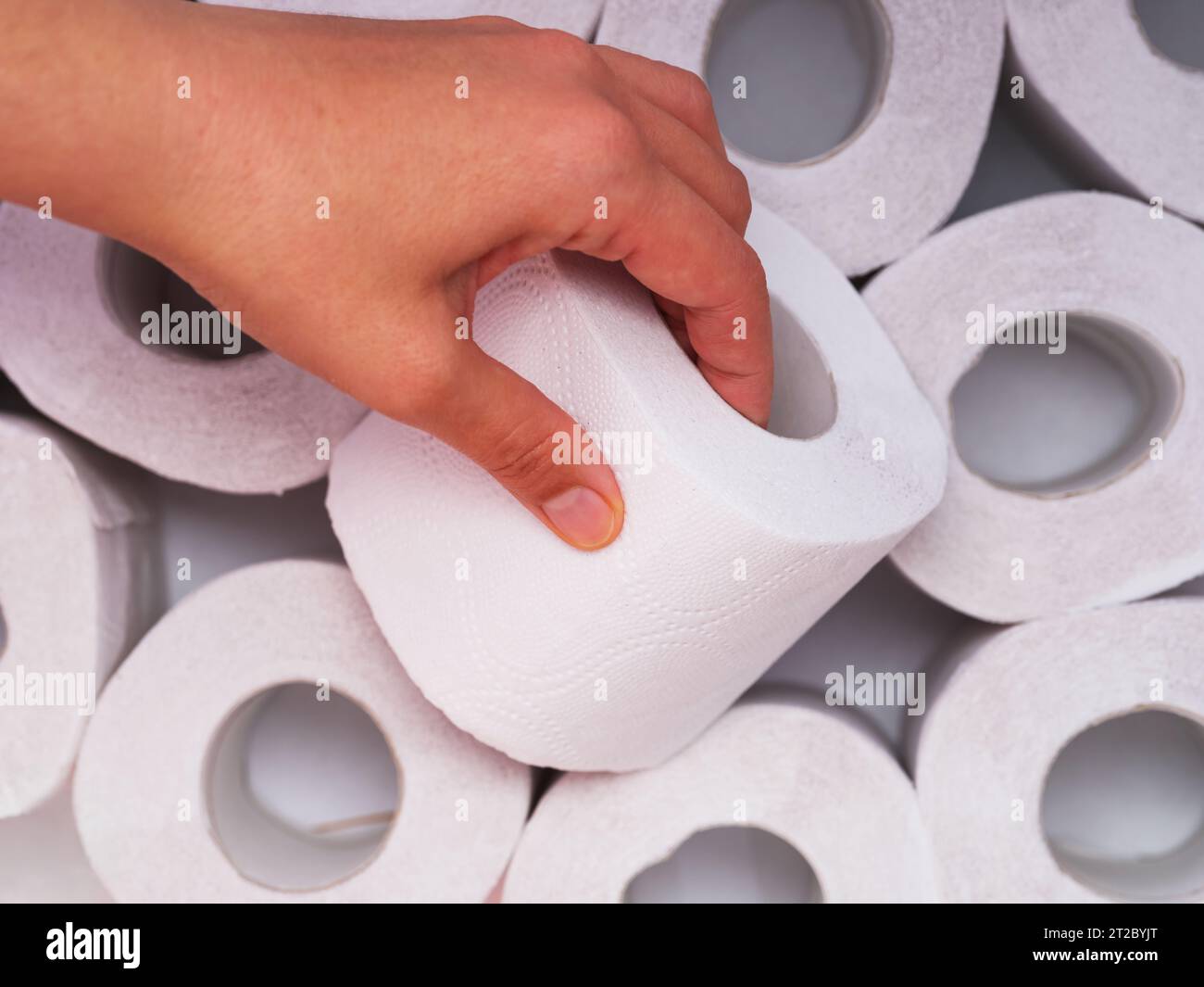 Woman wc paper hi-res stock photography and images - Alamy