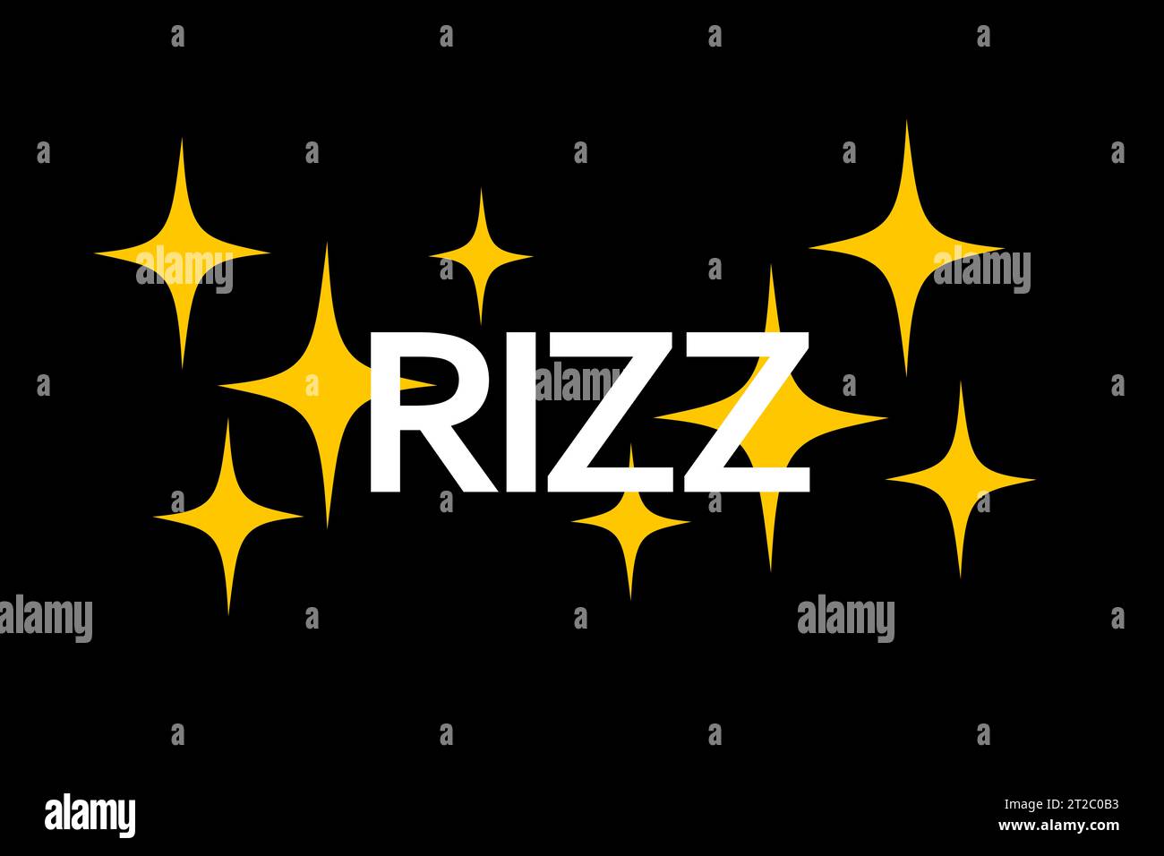 Rizz - charisma and being charismatic and charming. Text and shiny and ...