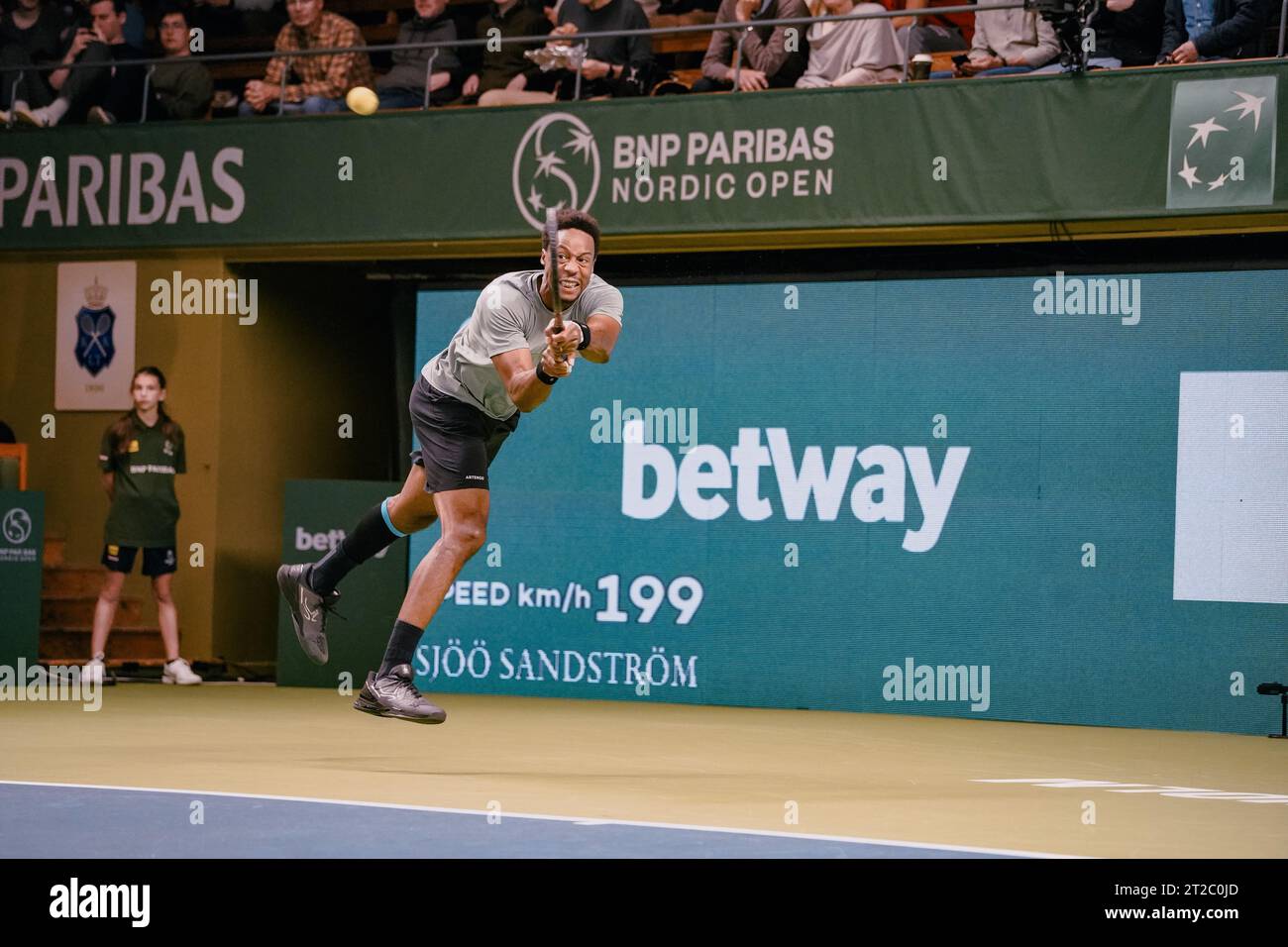 Stockholm, Kungliga tennishallen, Gaël Monfils against Márton Fucsovics ...