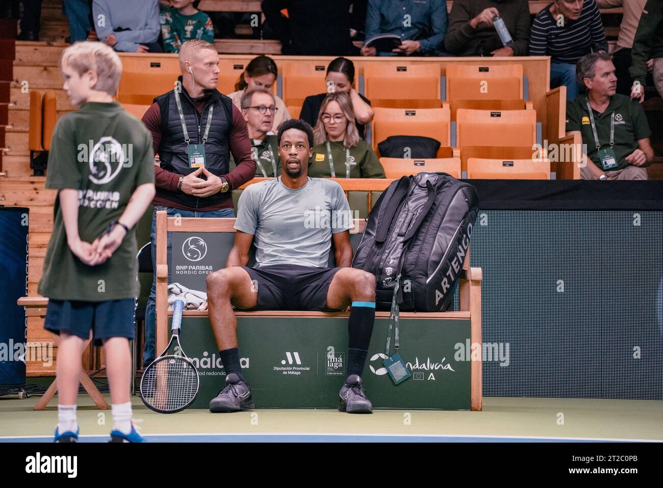 Stockholm, Kungliga tennishallen, Gaël Monfils against Márton Fucsovics ...