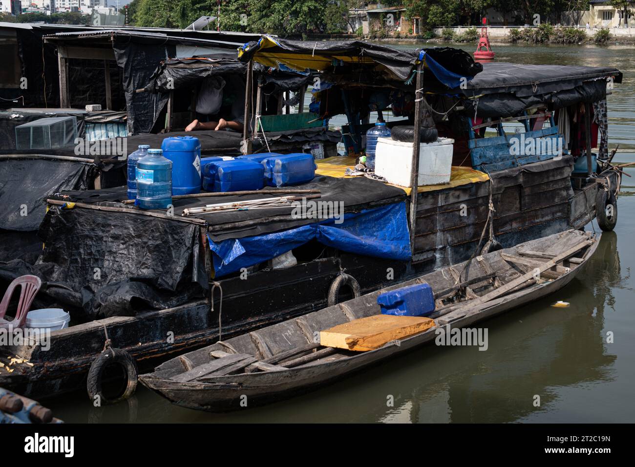 River Boat Houses, Sai Gon River, Ho Chi Minh City, Vietnam Stock Photo ...