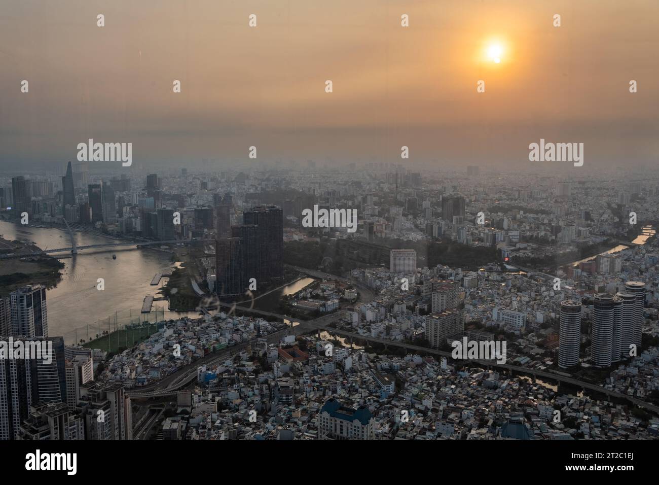 View from the Landmark 81 Building at Sunset, Saigon, Vietnam Stock ...