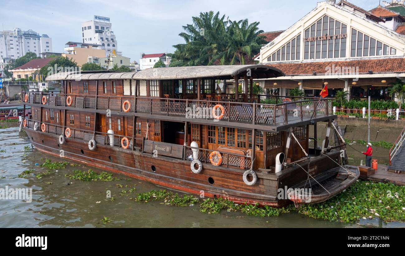 Bassac Wooden Cruise Boat, Can Tho, Vietnam Stock Photo - Alamy